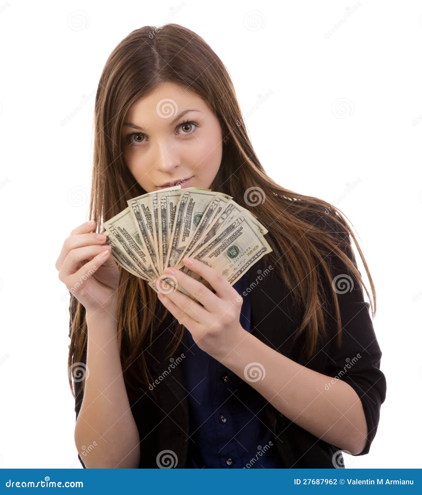 Woman counting money stock photo. Image of finance, successful - 27687962