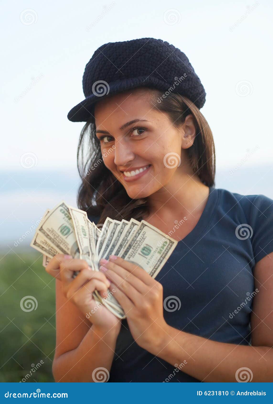 Woman Counting Money stock photo. Image of female, money - 6231810