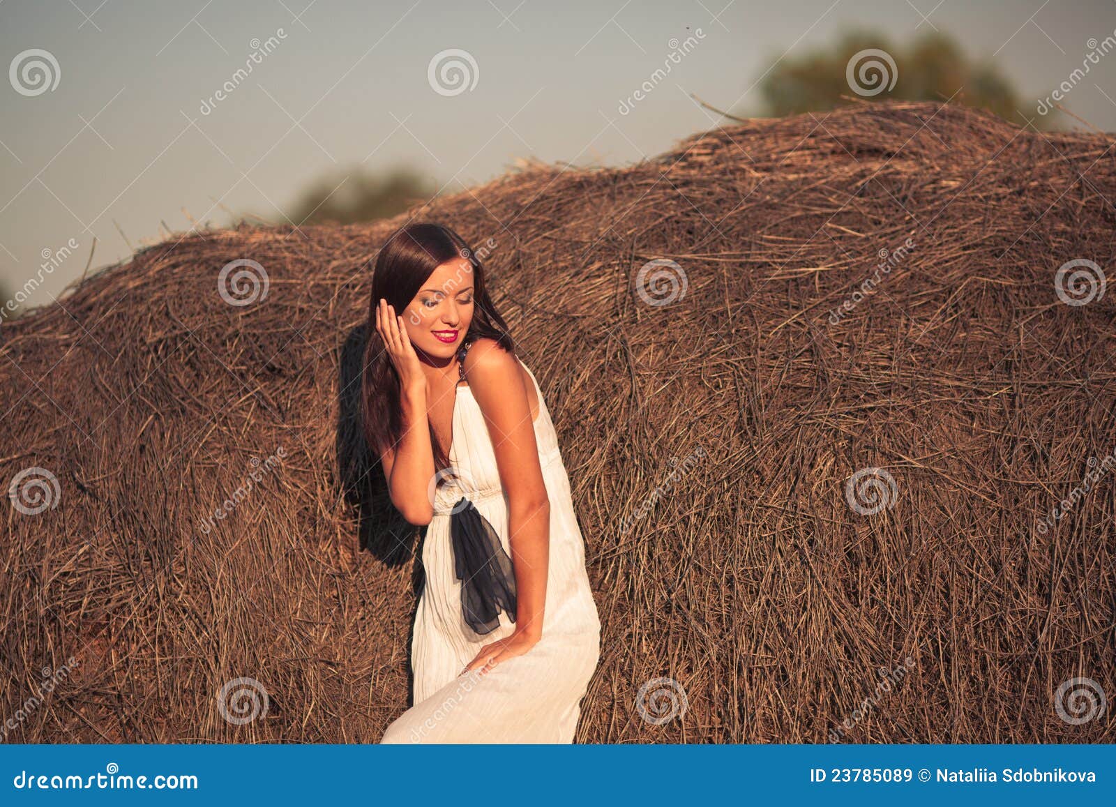 Woman in countryside stock image. Image of looking, nature - 23785089