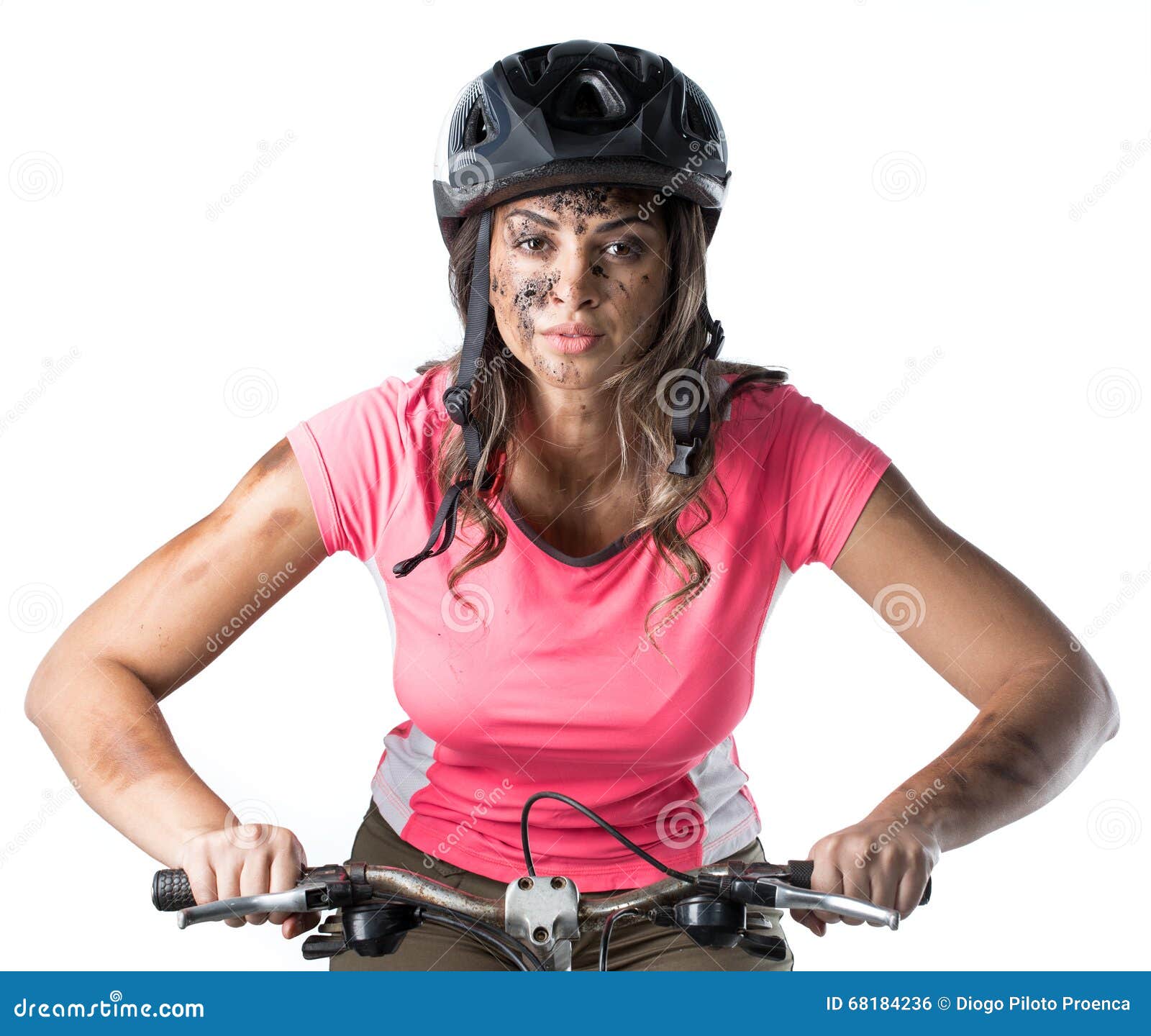 Woman covered stock photo. Image of portrait, biking - 68184236