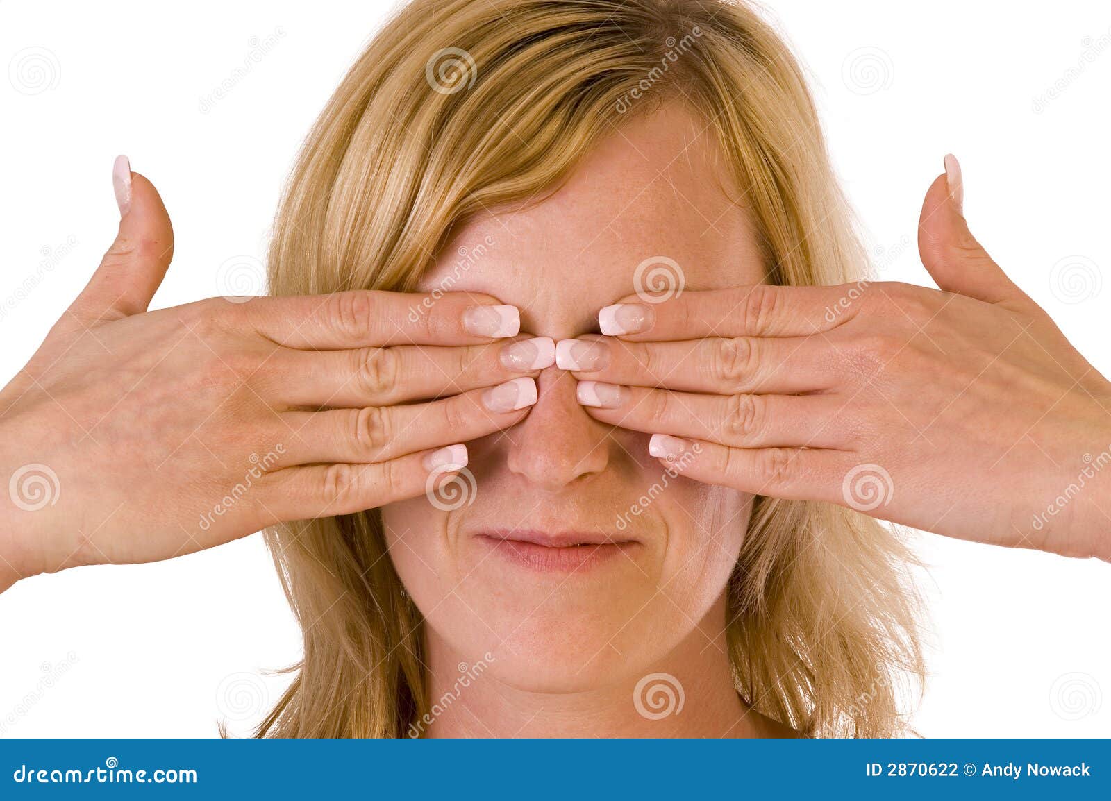 Woman covering eyes stock photo. Image of woman, covers - 2870622