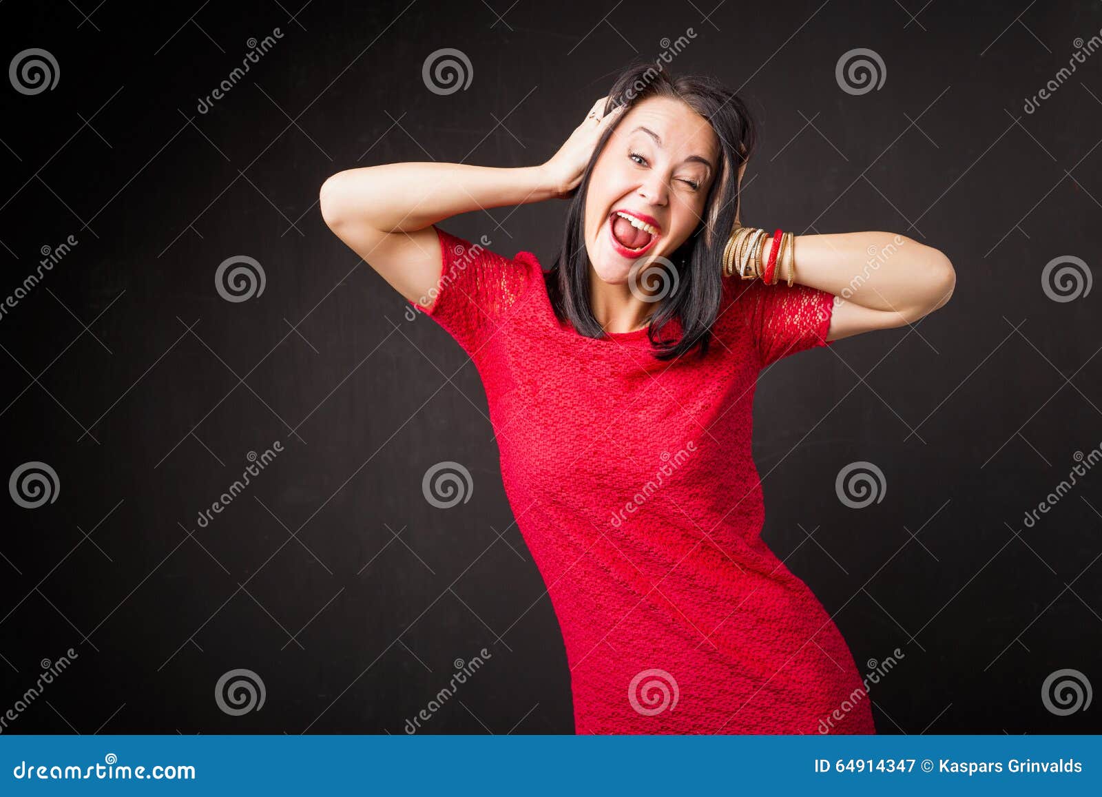 Woman covering her ears stock image. Image of emotion - 64914347