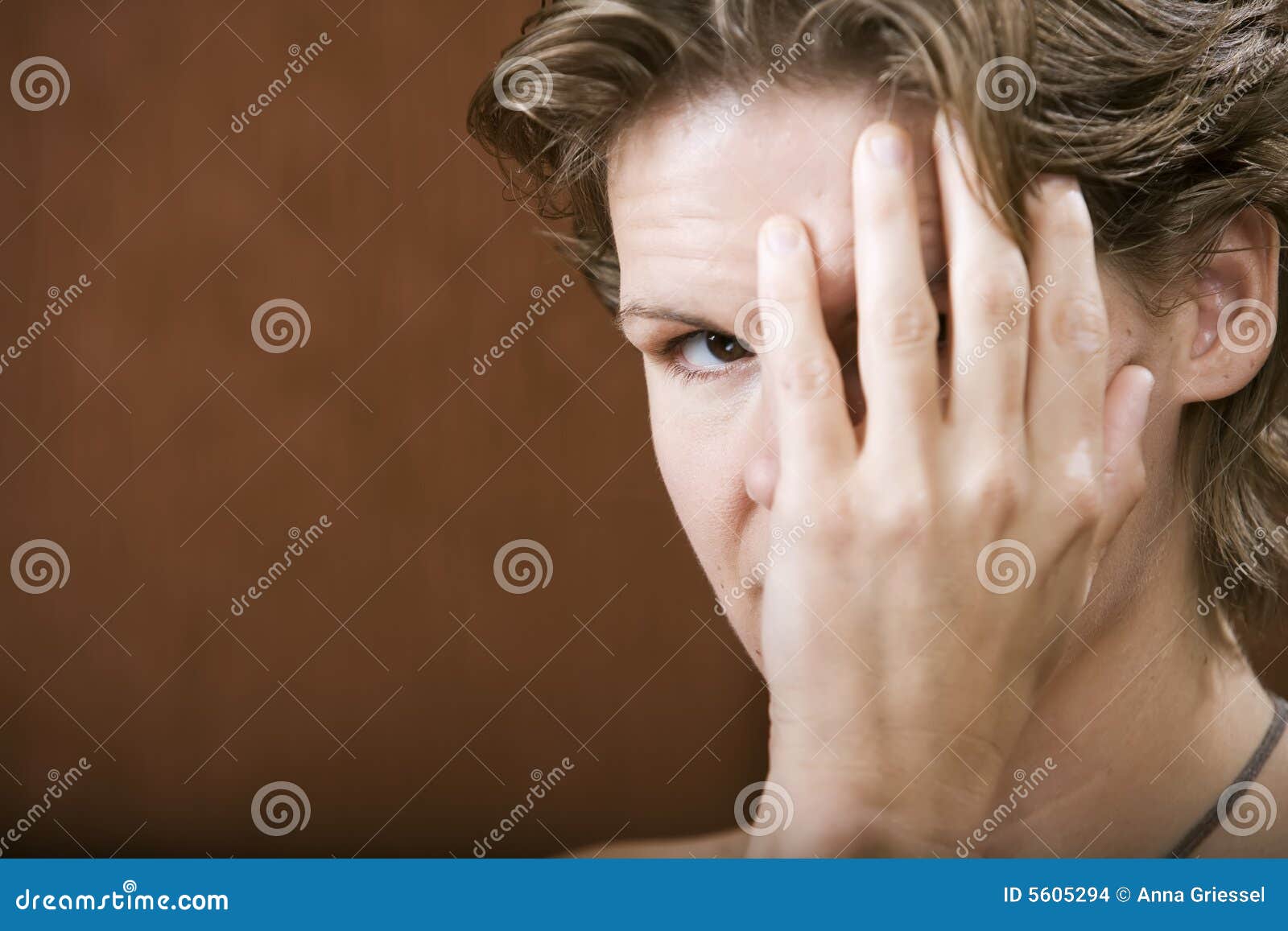 Woman Covering Her Face stock photo. Image of studio, female - 5605294