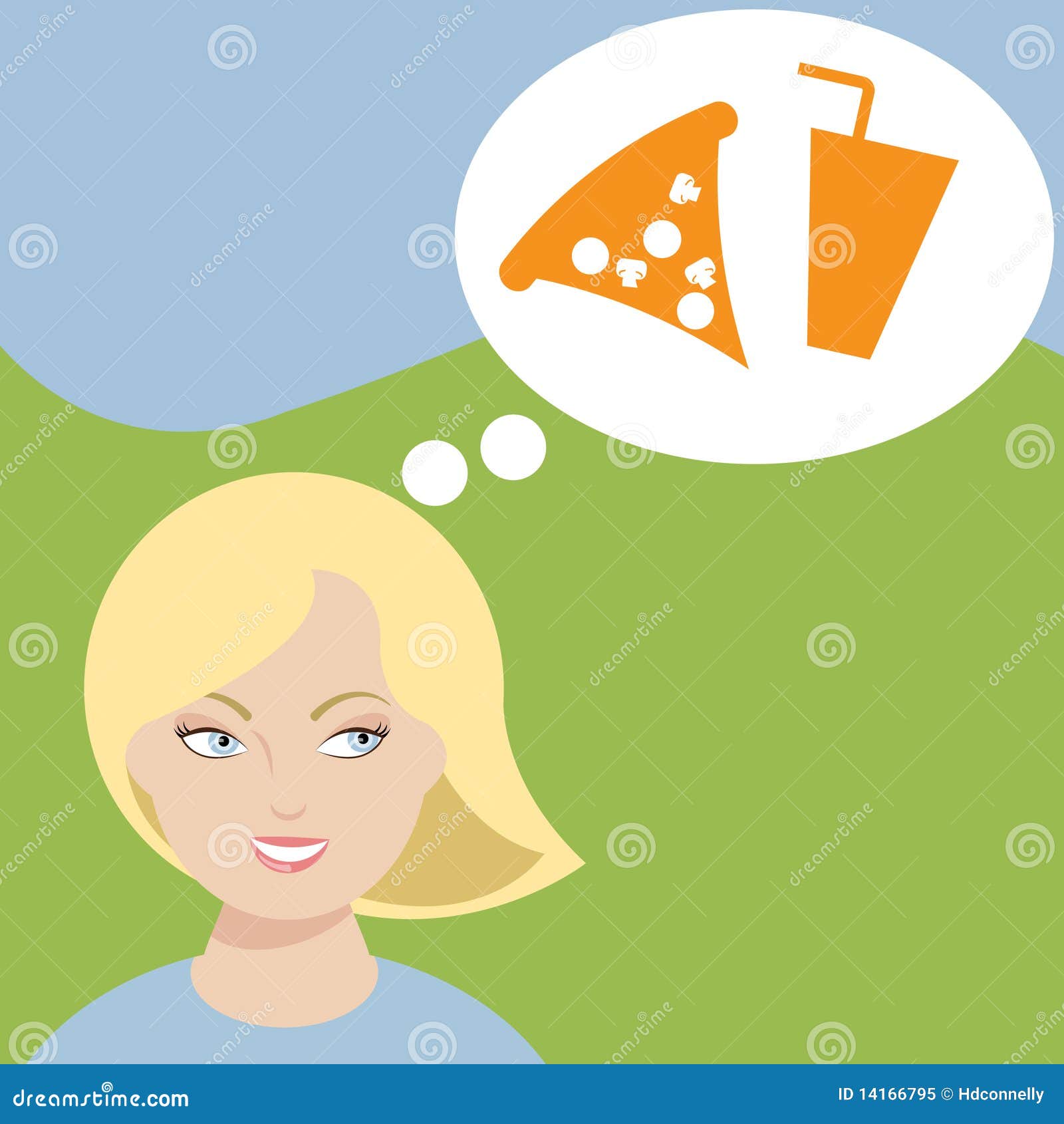 Woman craving junk food stock vector. Illustration of green - 14166795
