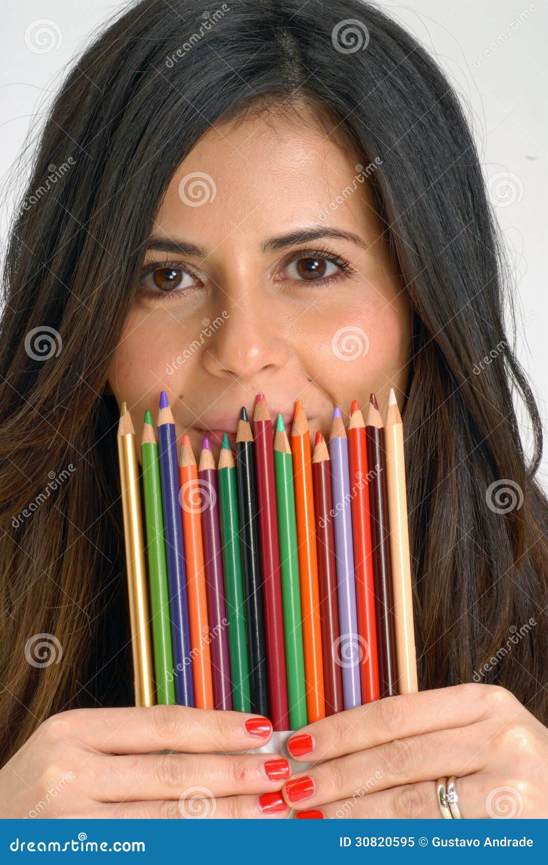 Woman crayon. stock image. Image of diversity, education - 30820595
