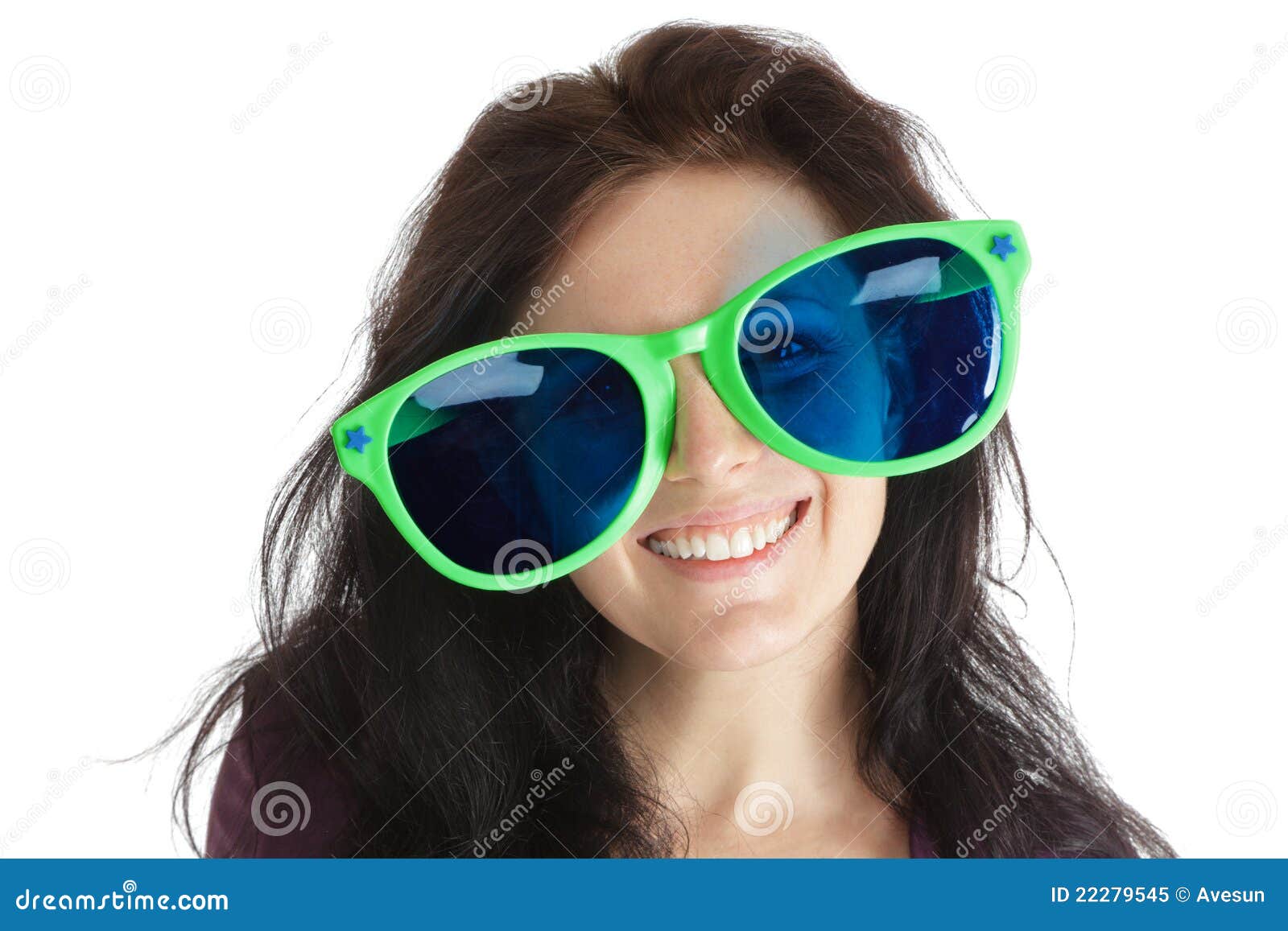 Woman in crazy glasses stock image. Image of joke, laughing - 22279545