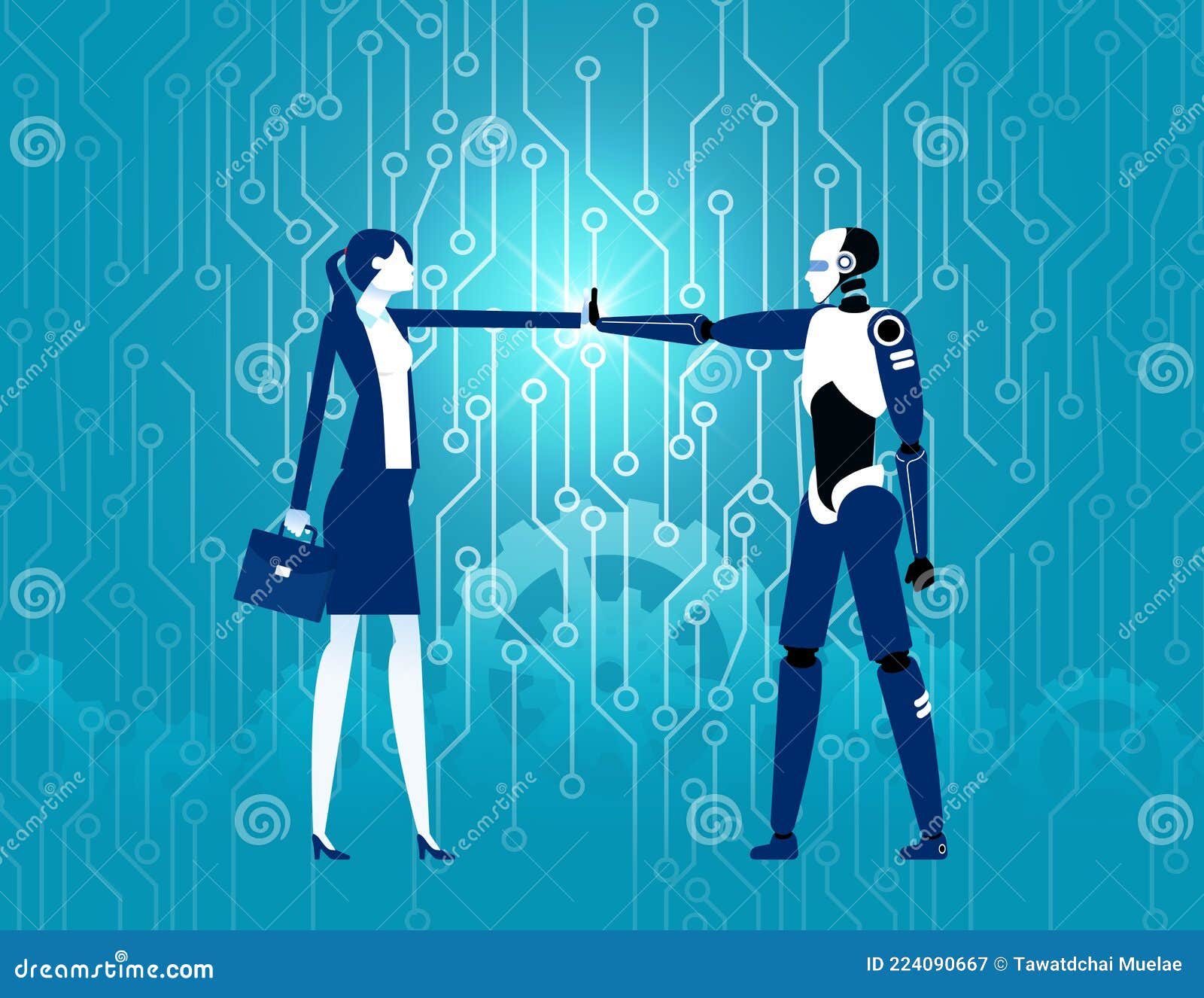 Robot Vs Human Concept. Smart AI Versus People's Mental Capacity ...