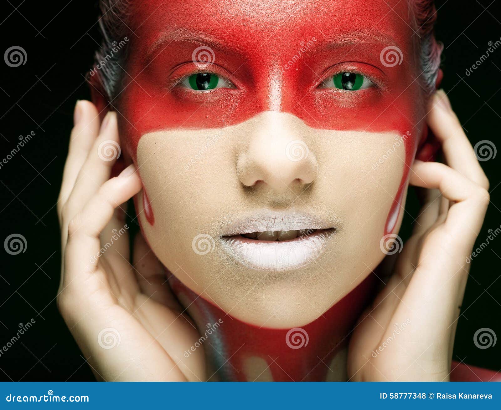 Woman with Creative Face-art Stock Photo - Image of mysterious, health ...