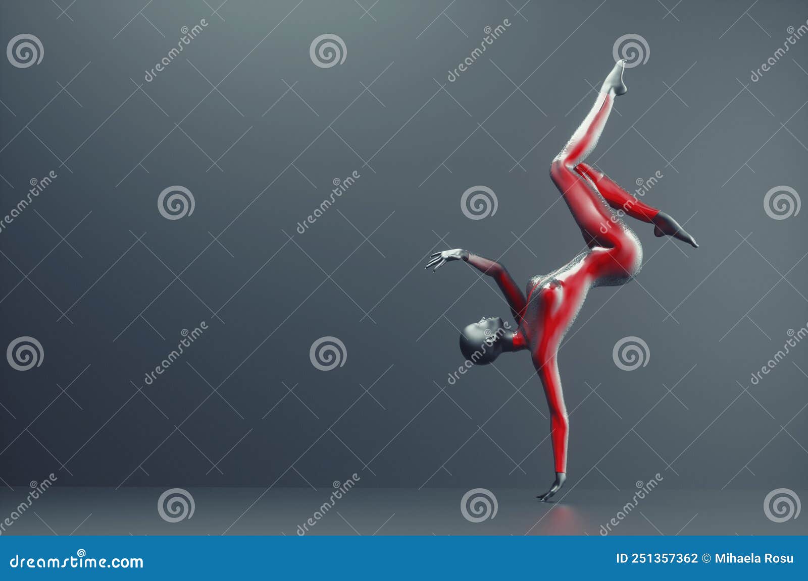 Woman with Creative Texture Dancing on Background Stock Illustration ...