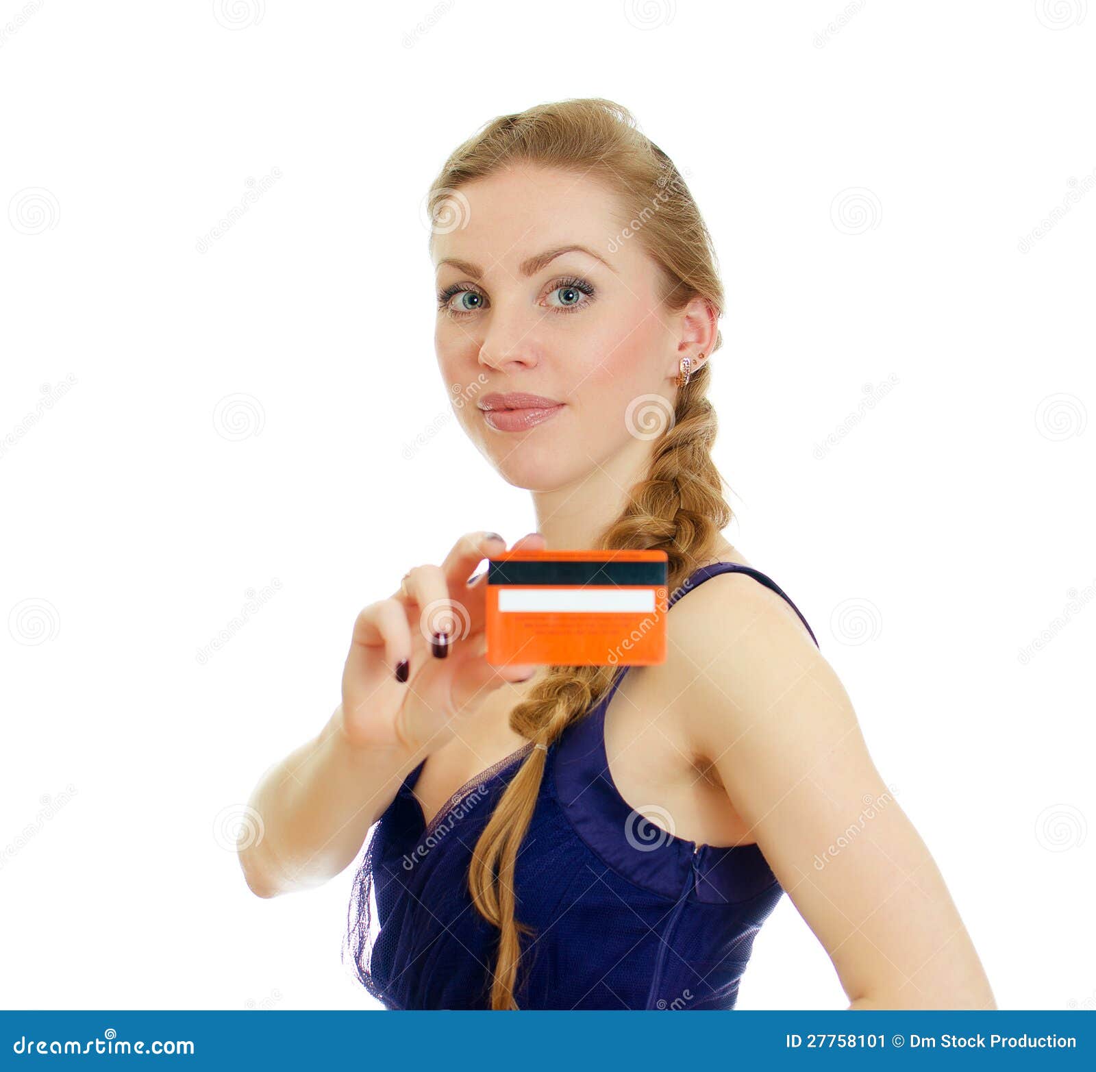 Woman with credit card. stock image. Image of caucasian - 27758101