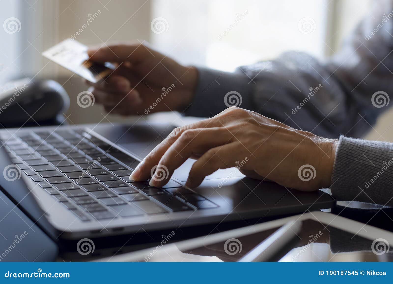 Woman, Credit Card,computer. Online Banking, E Commerce, E Business ...