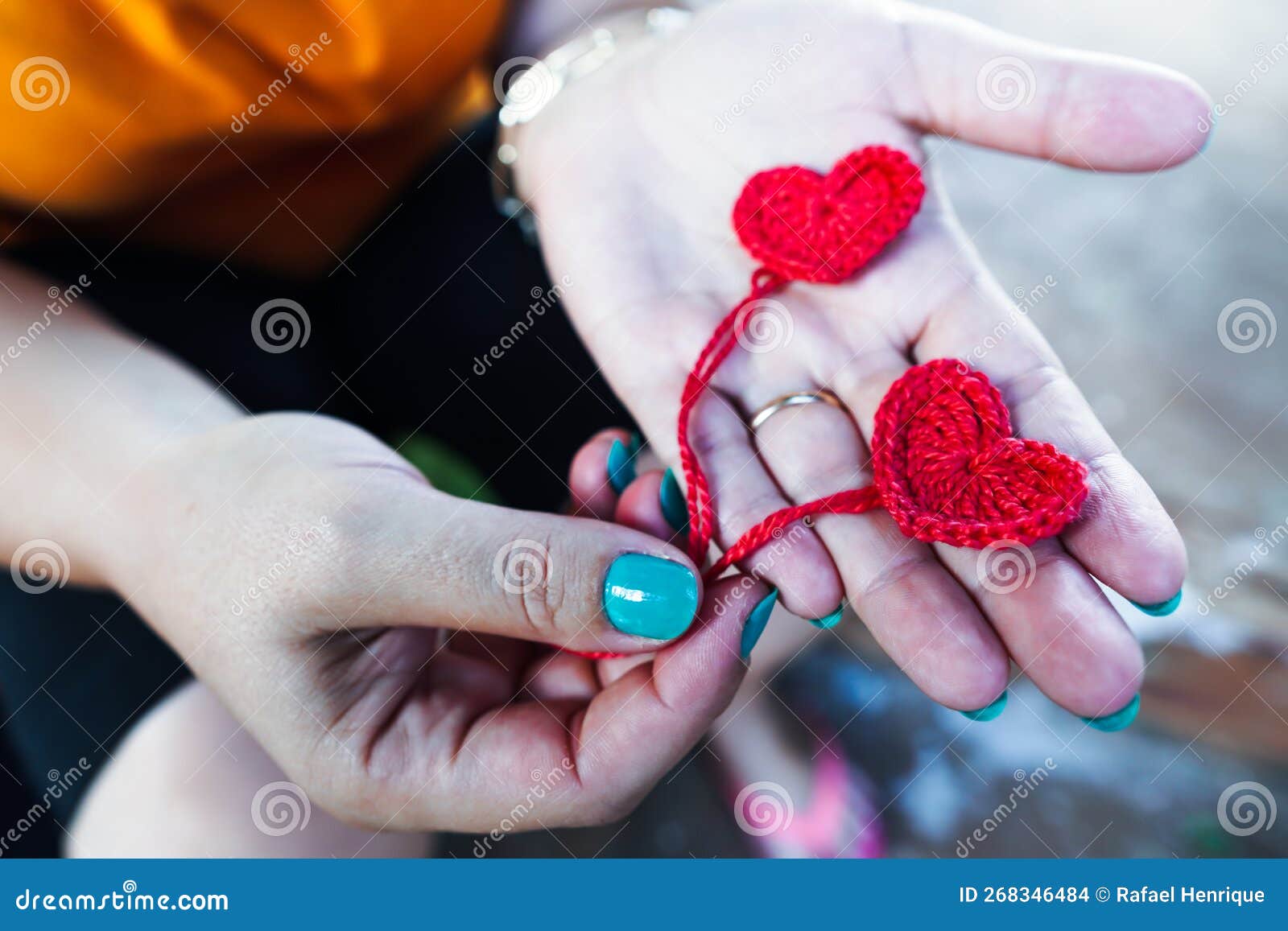 Woman Crocheting. Hand Craft Work Using Crochet Hook Stock Photo ...
