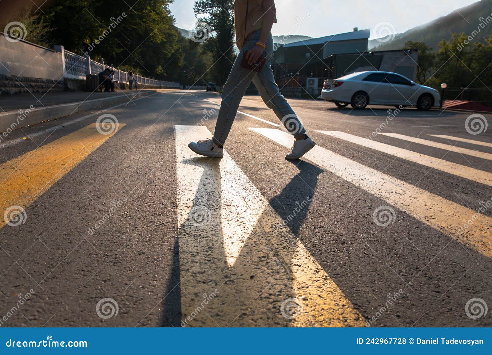 Woman in Crossing Crosswalk Stock Photo - Image of modern, crossing ...