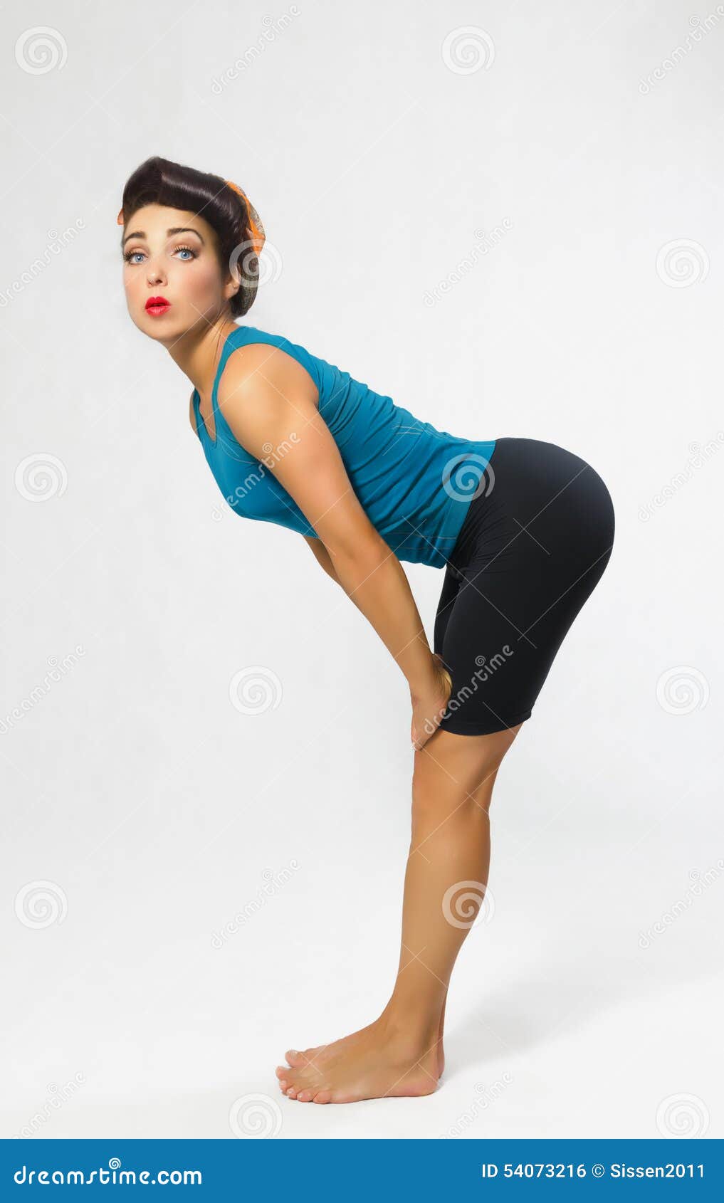Woman crouches stock photo. Image of sitting, gymnastics - 54073216