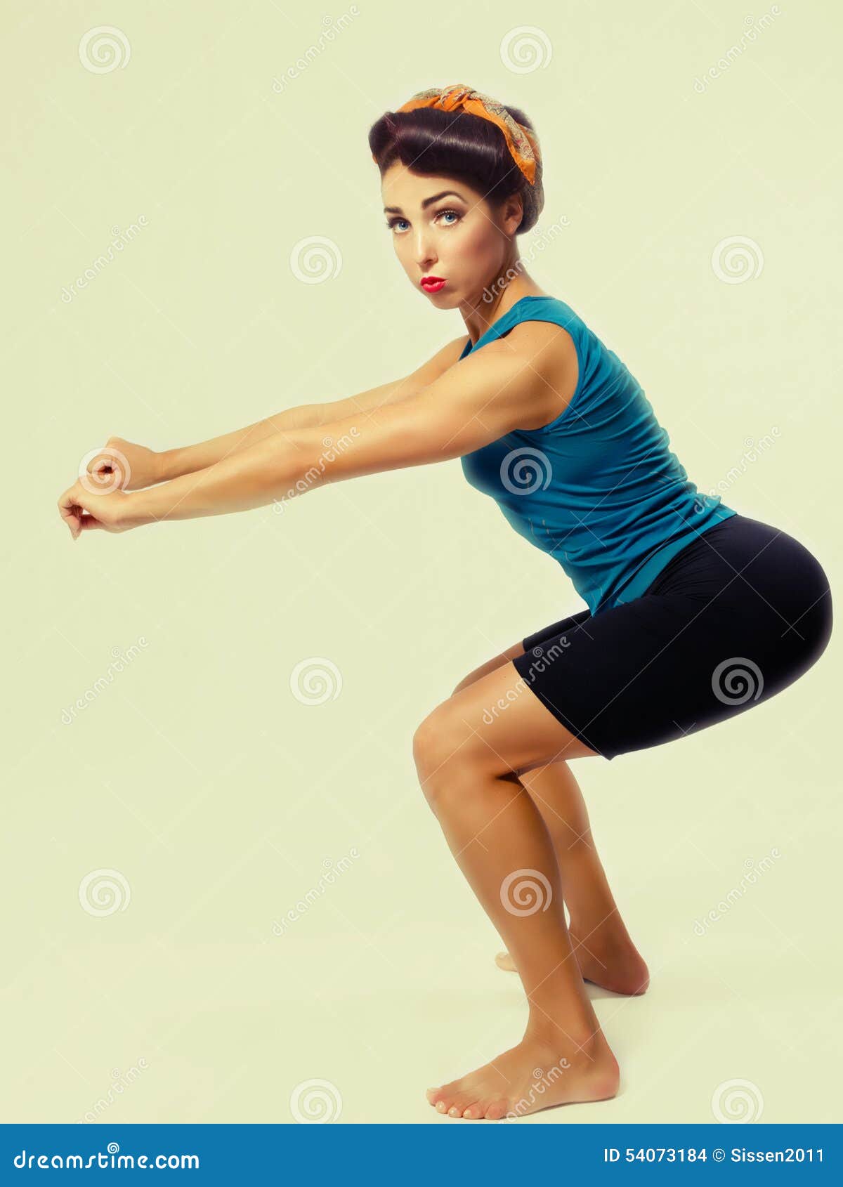 Woman crouches stock photo. Image of gymnastics, sportive - 54073184
