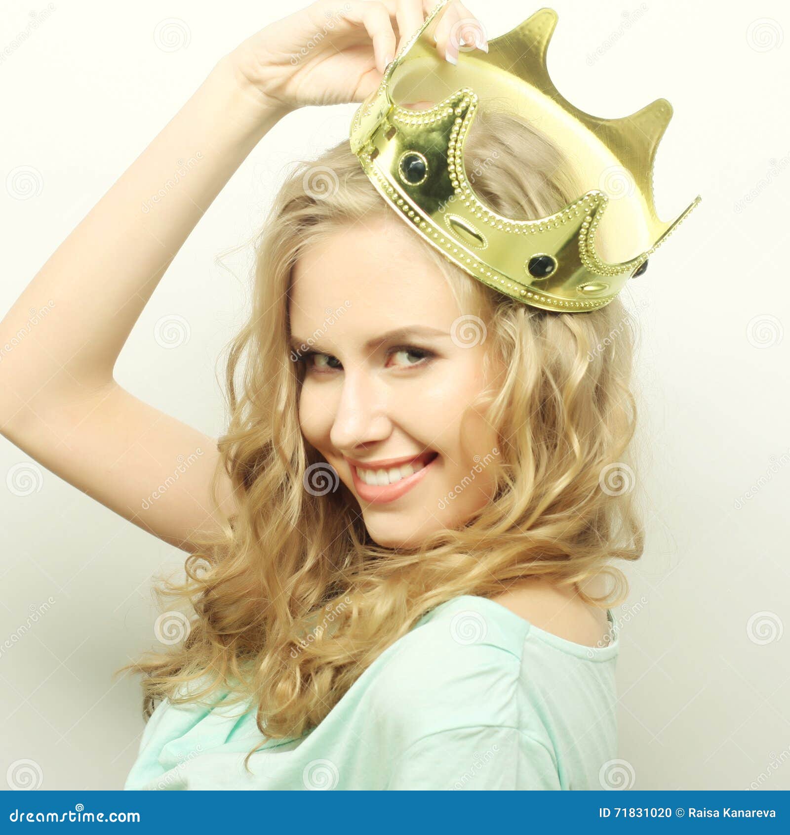 Woman in crown stock photo. Image of majestic, face, cheerful - 71831020