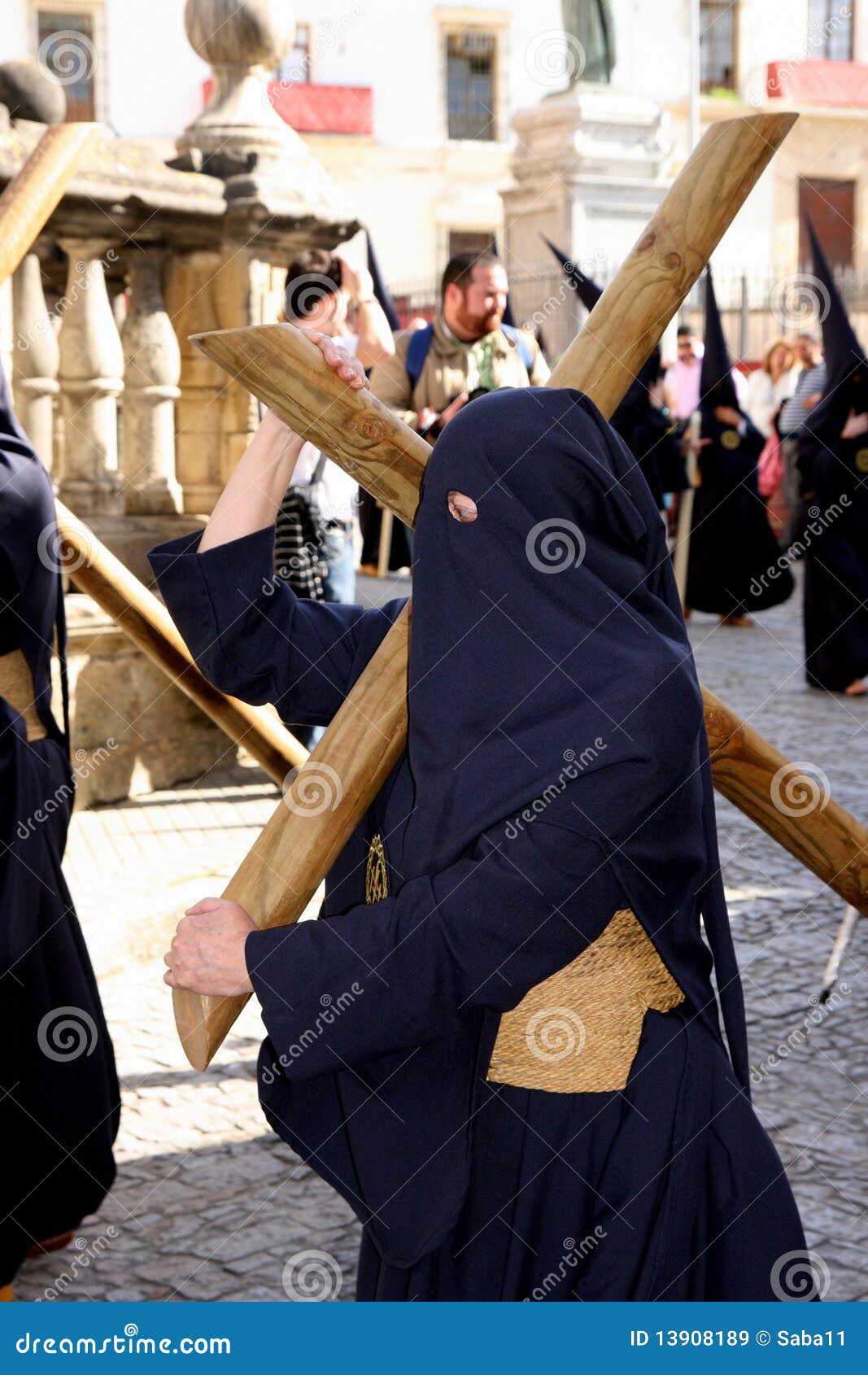 Woman & Crucifix, Easter Procession in Spain Editorial Stock Image ...