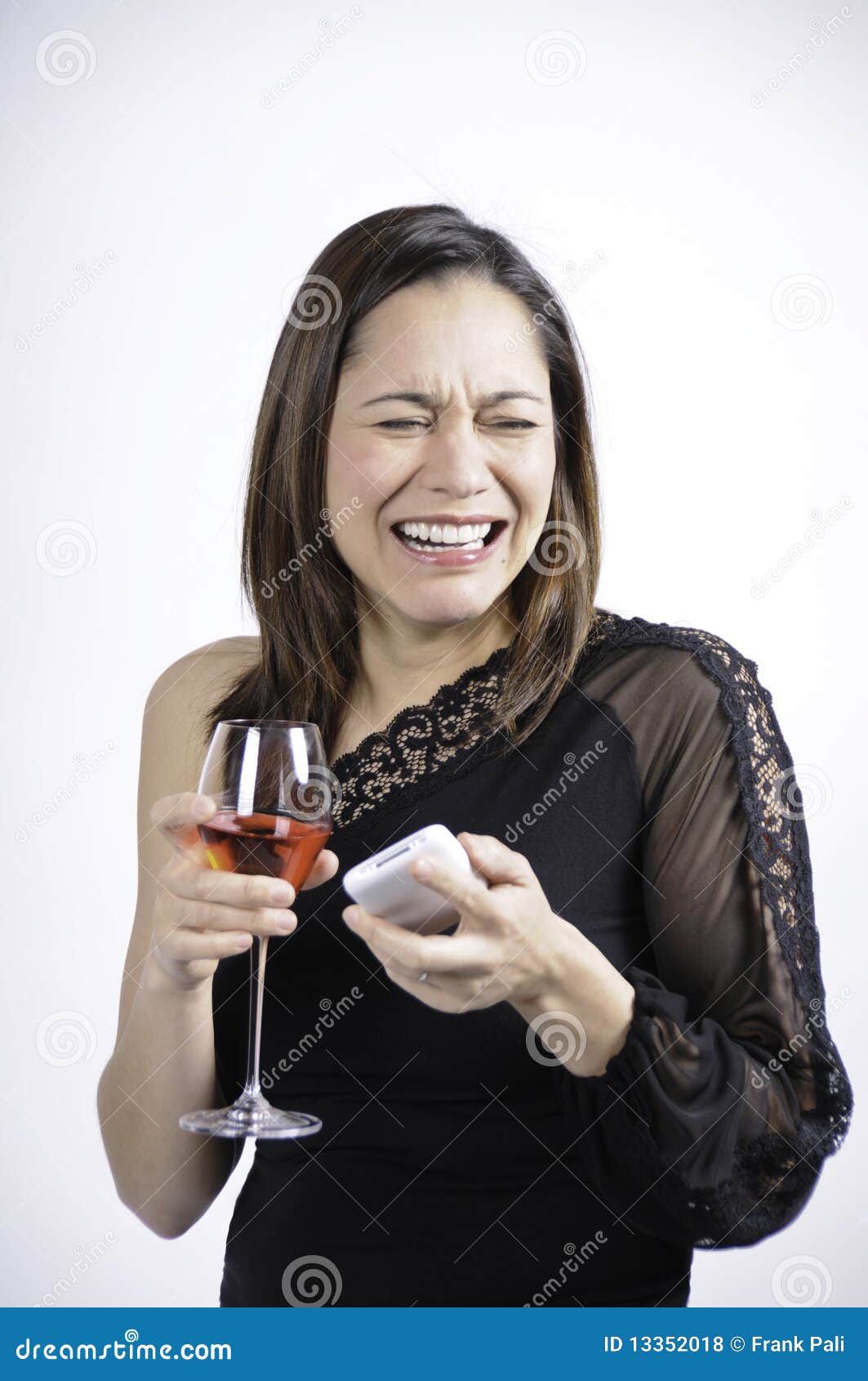 Woman Crying Holding a Glass of Wine Stock Photo - Image of fashion ...