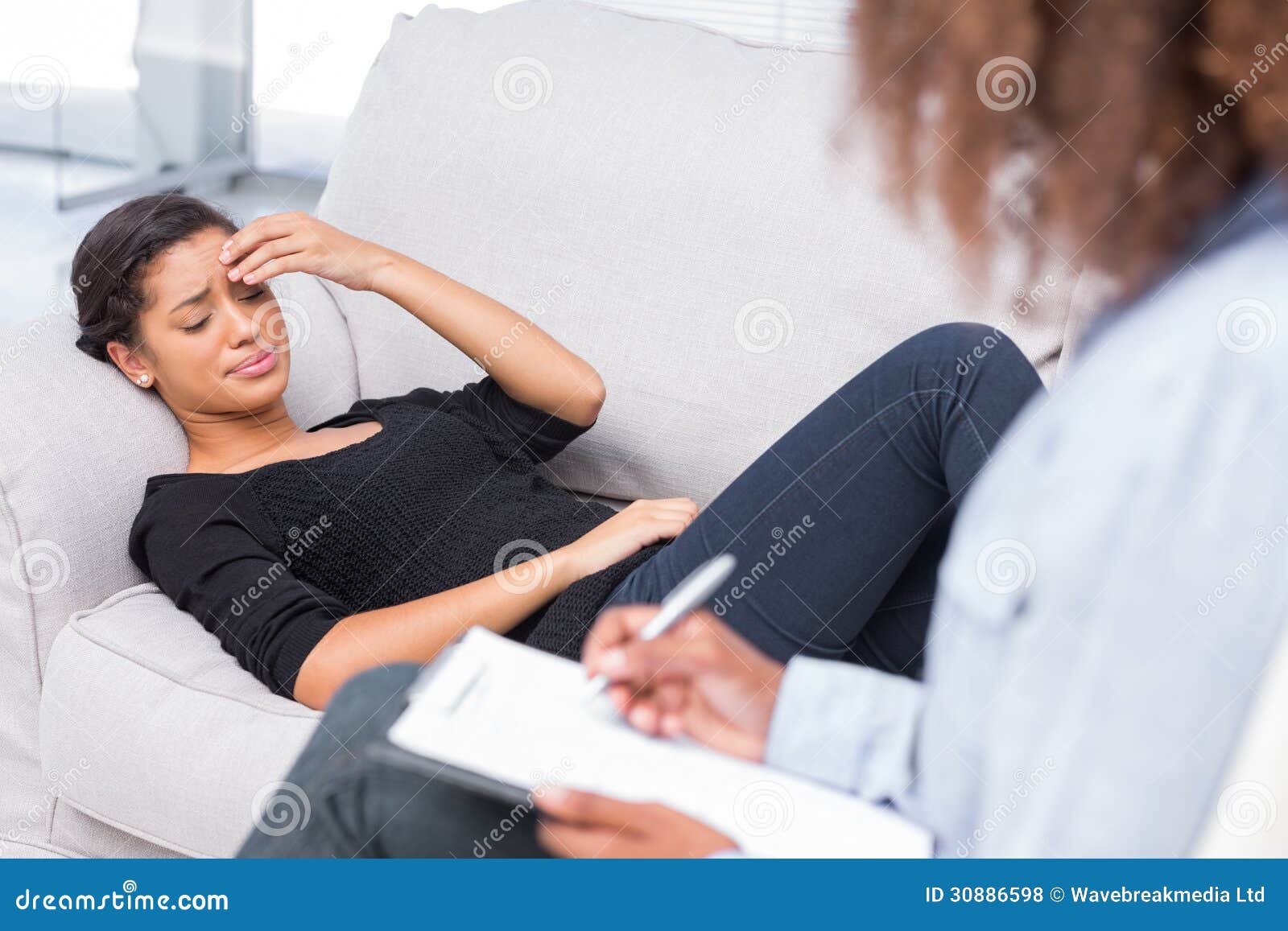 Woman crying at therapy stock photo. Image of crying - 30886598