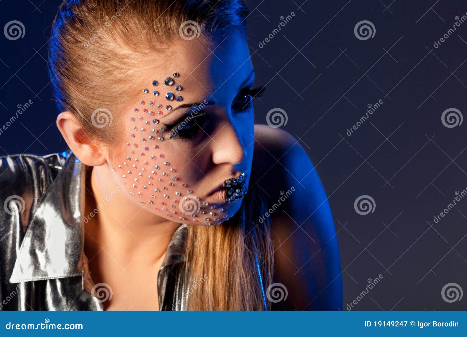 Woman with crystal glamour stock image. Image of crystal - 19149247