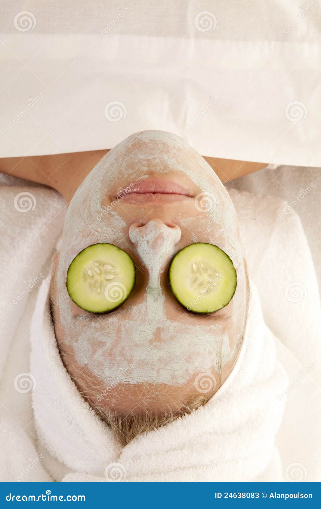 Woman Cucumber Eyes from Above Stock Image - Image of body, beauty ...