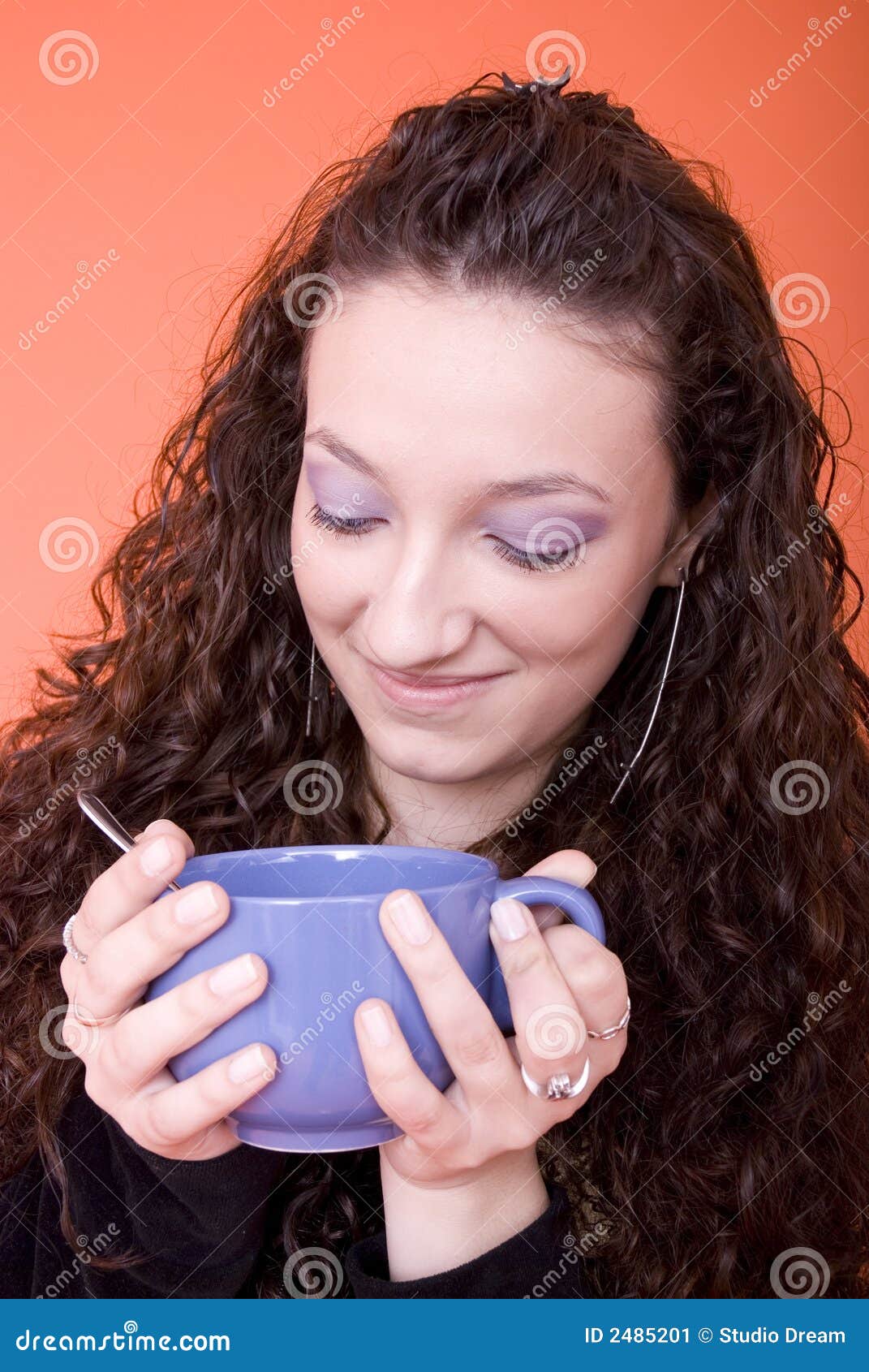 Woman with cup stock image. Image of refreshment, female - 2485201