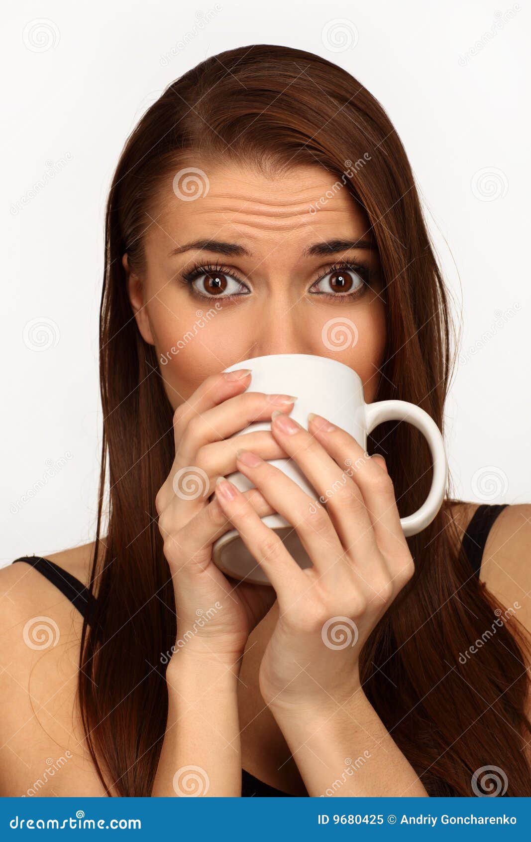 The woman with a cup stock image. Image of girl, people - 9680425