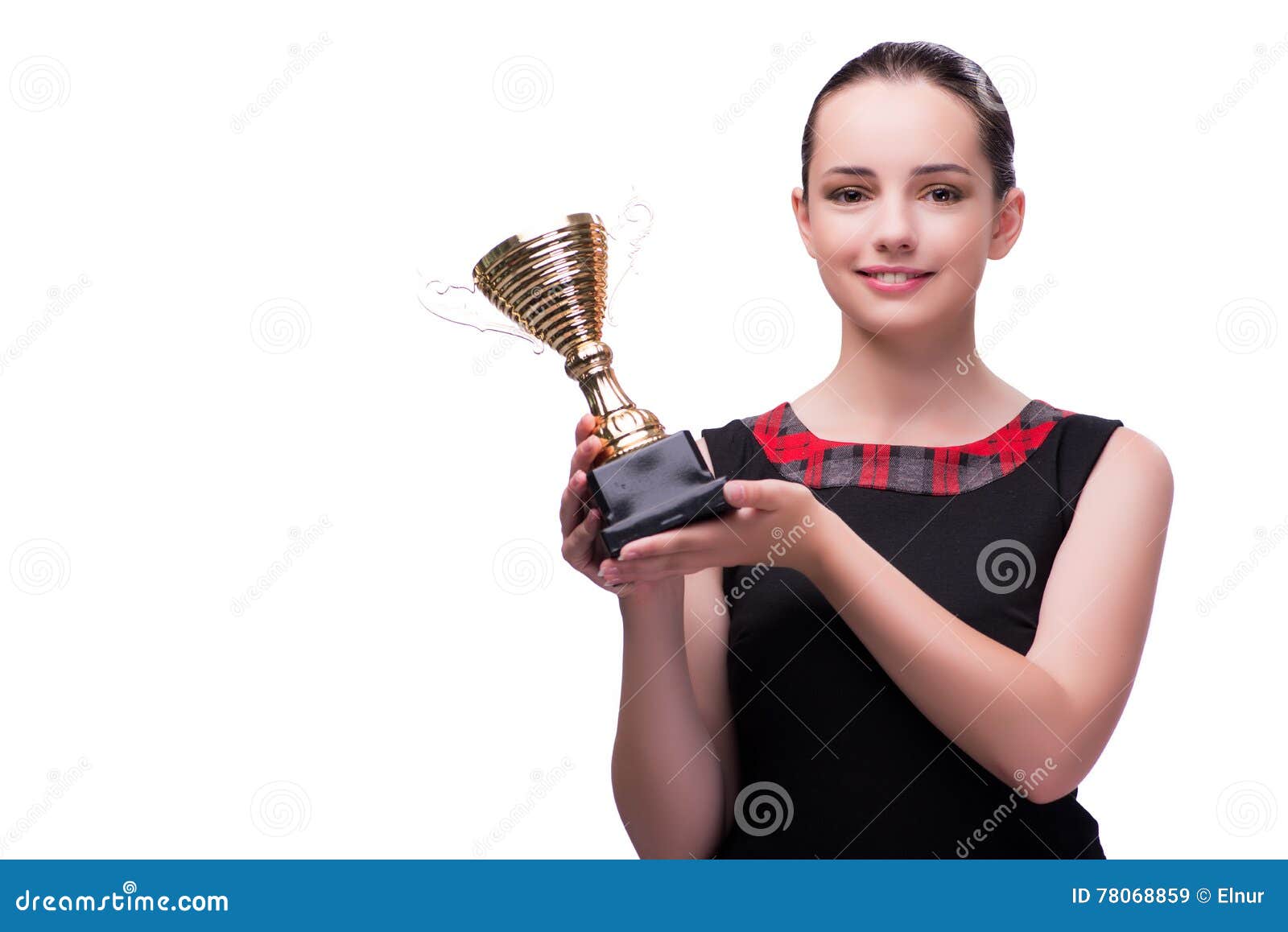 The Woman with Cup Award Isolated on White Stock Image - Image of event ...