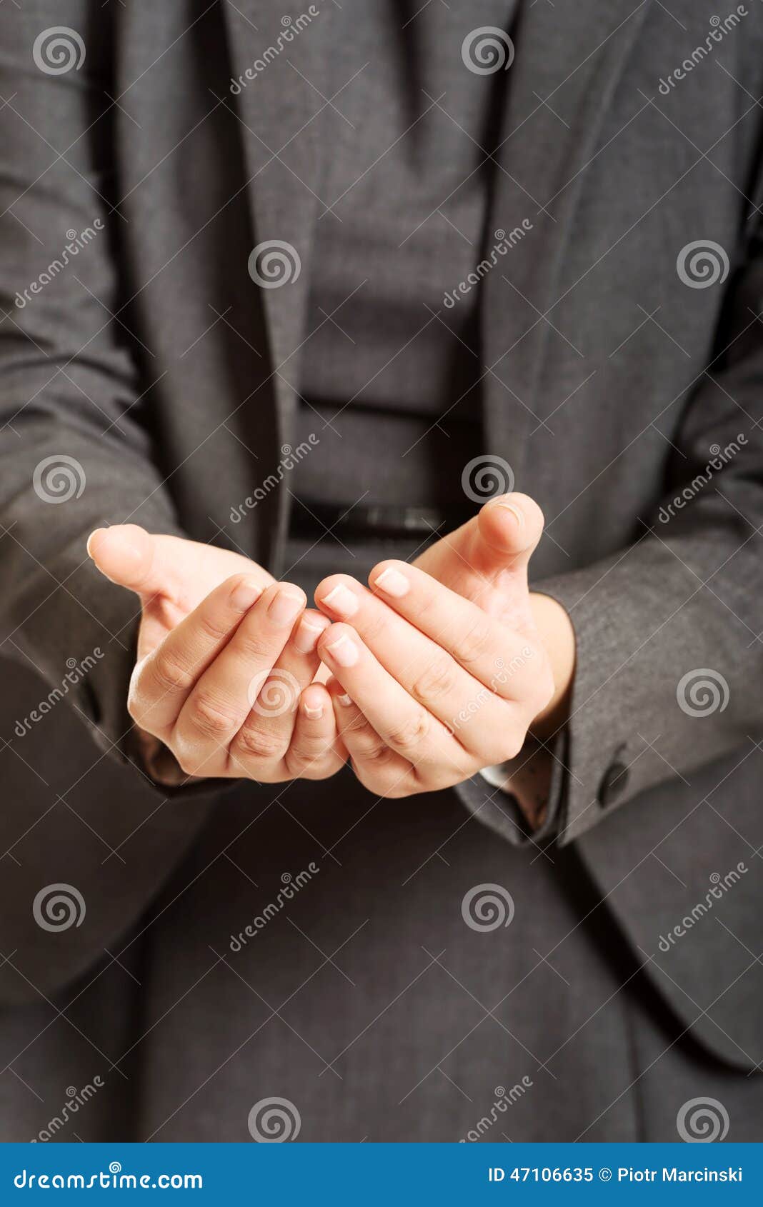 Woman with cupped hands stock image. Image of caucasian - 47106635