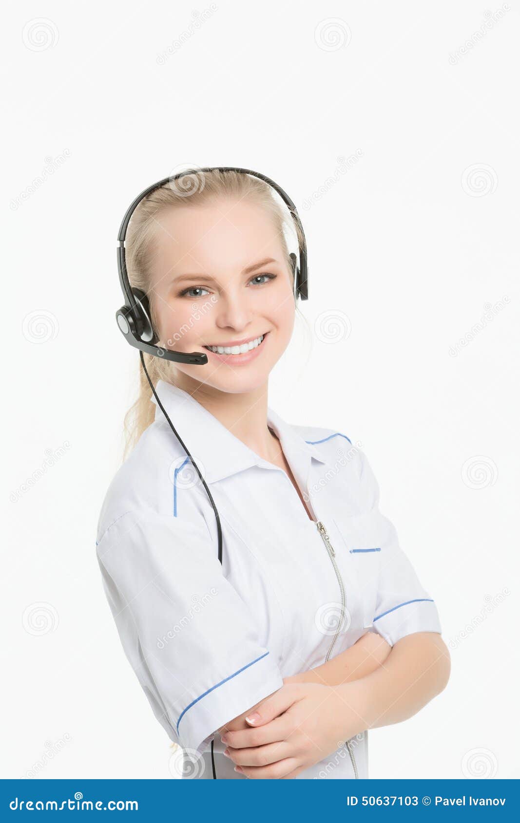 Woman Customer Service Worker, Call Center Operator Stock Image - Image ...