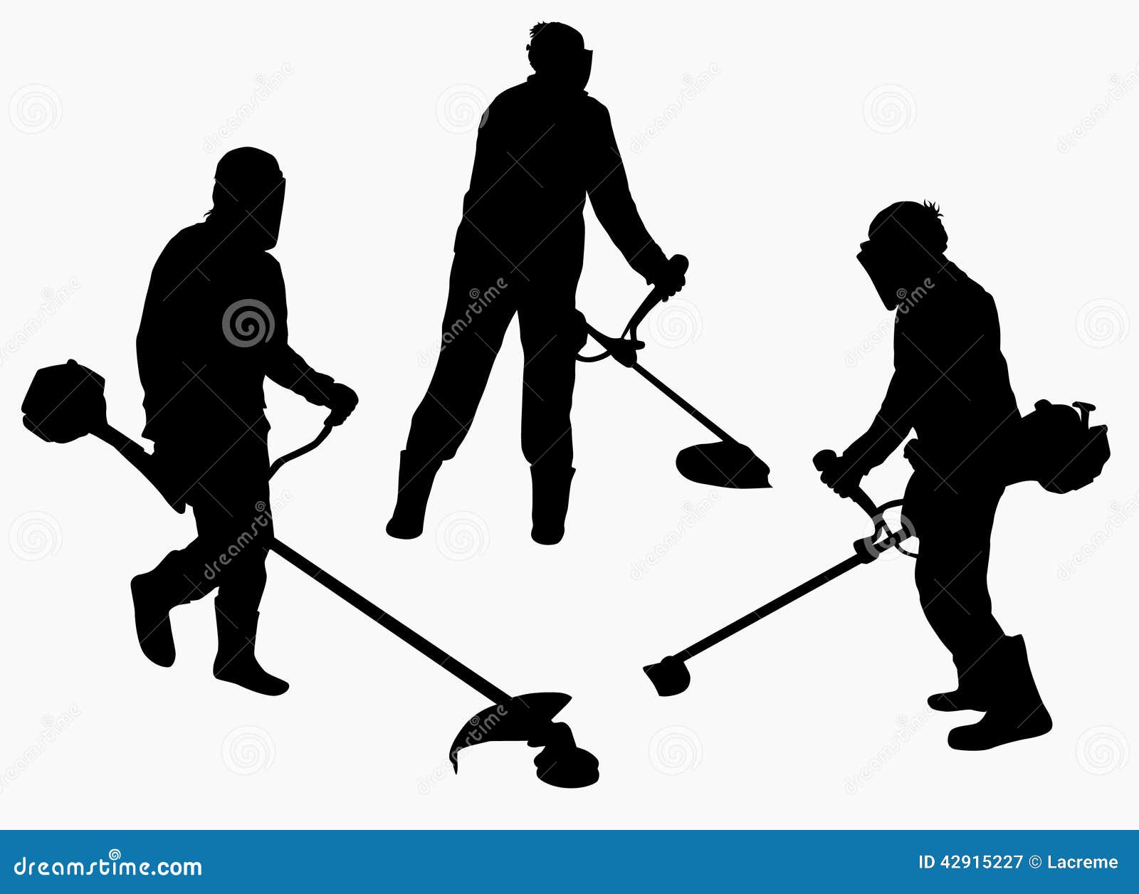 Woman cutting grass stock vector. Illustration of cutting - 42915227