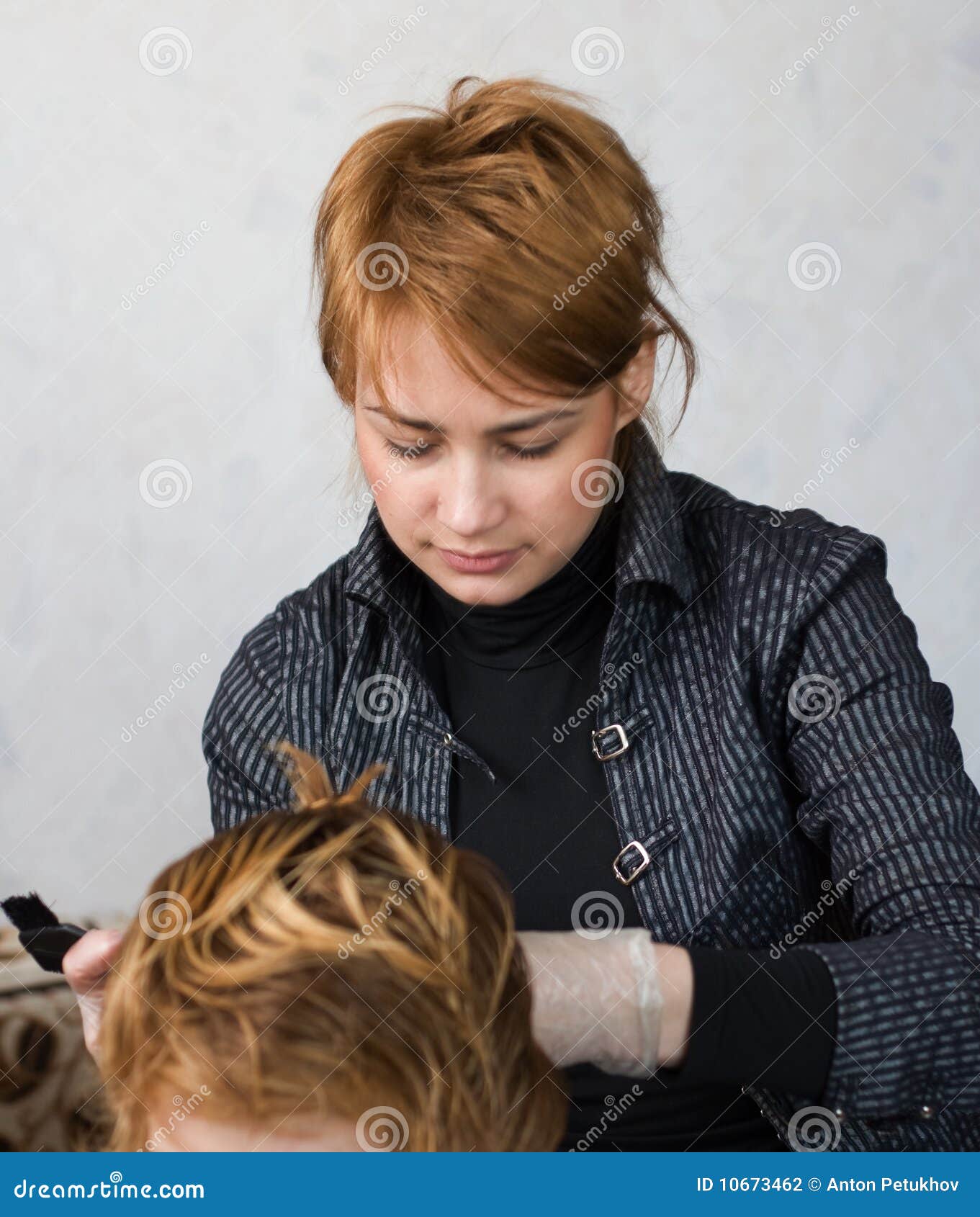 Woman cutting hair stock photo. Image of highlighting - 10673462
