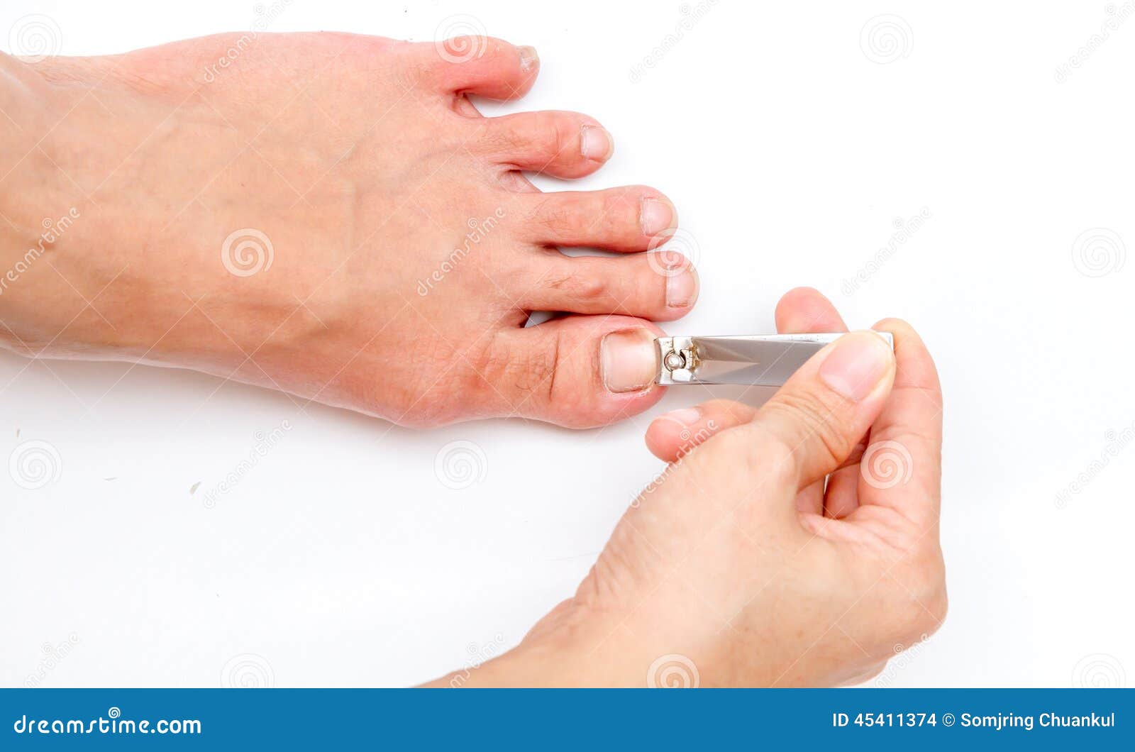 Woman cutting toenail. stock photo. Image of feminine - 45411374