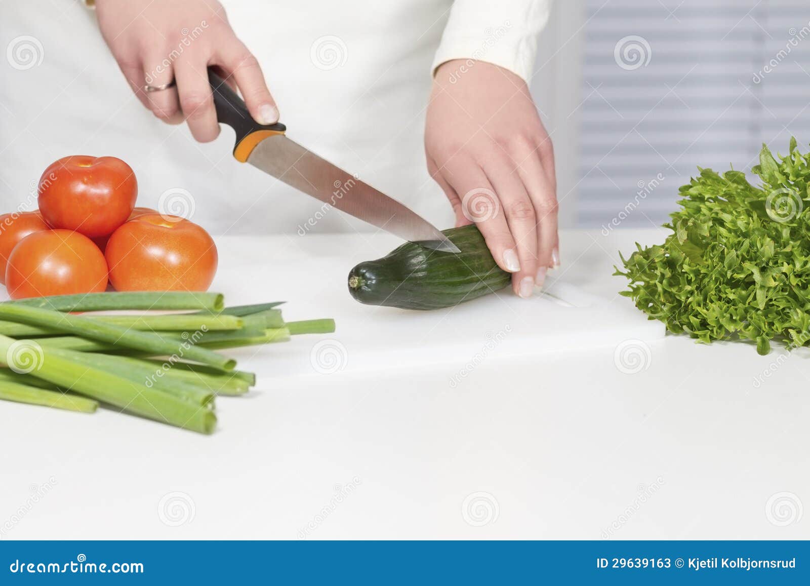 Woman Cutting Vegetables stock image. Image of food, person - 29639163