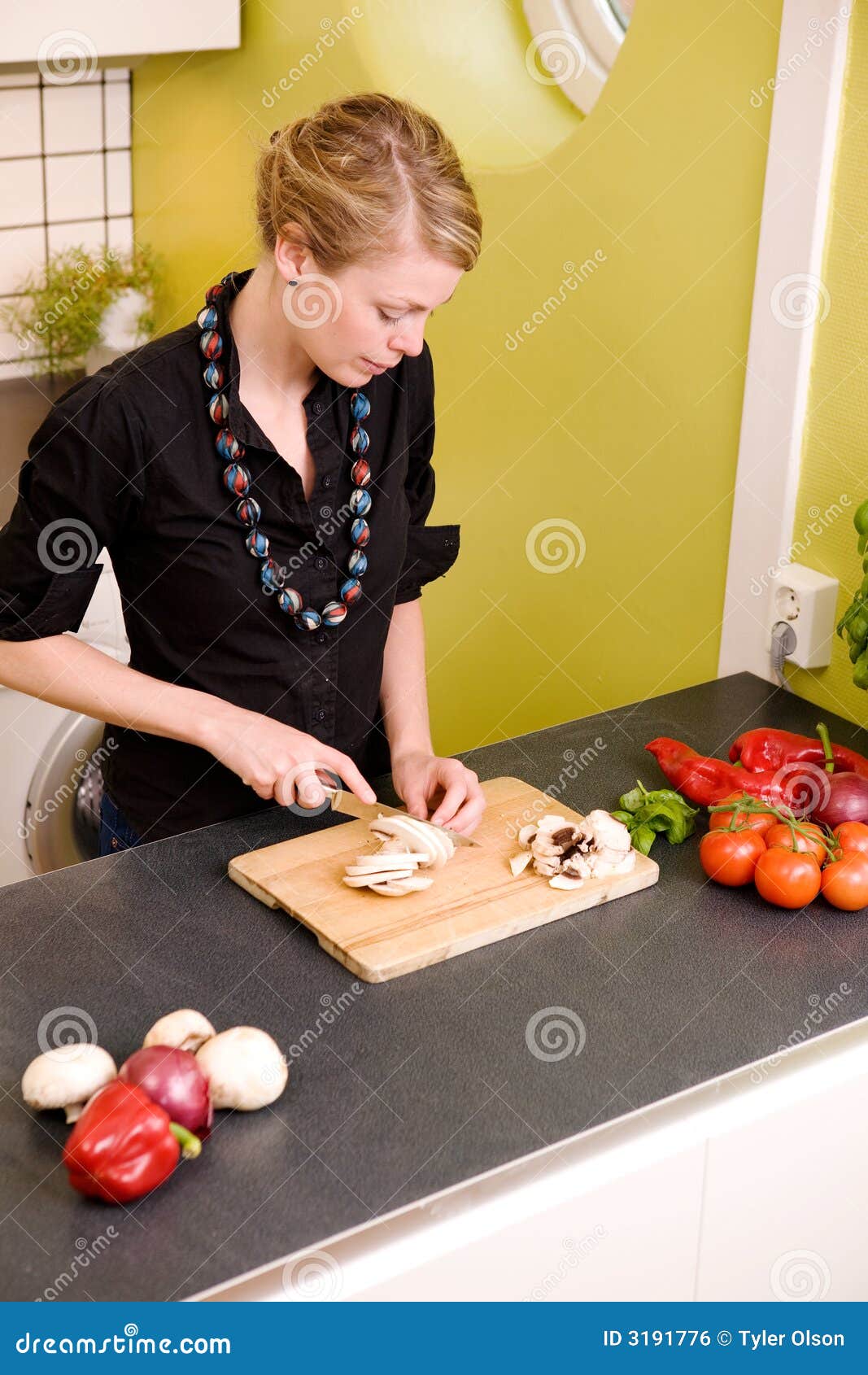 Woman Cutting Vegetables stock photo. Image of healthy - 3191776