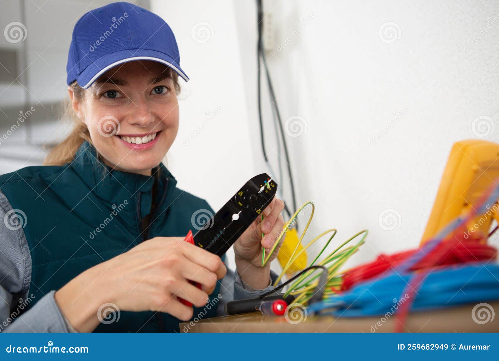 Woman Cutting Wire with Special Tool Stock Image - Image of hand ...