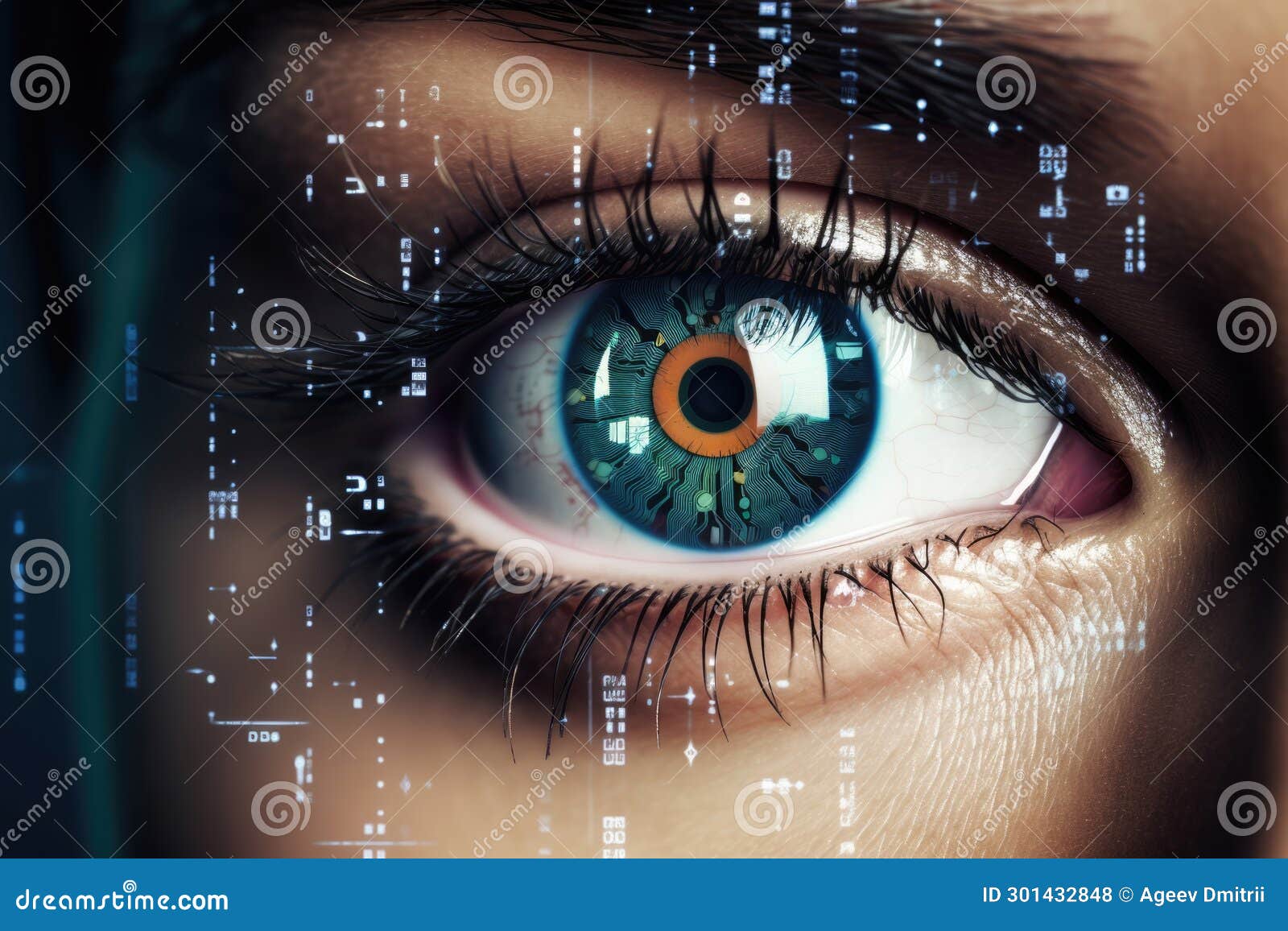 Eye Woman Concept Technology Vision Computer Scan Future Secure Digital ...