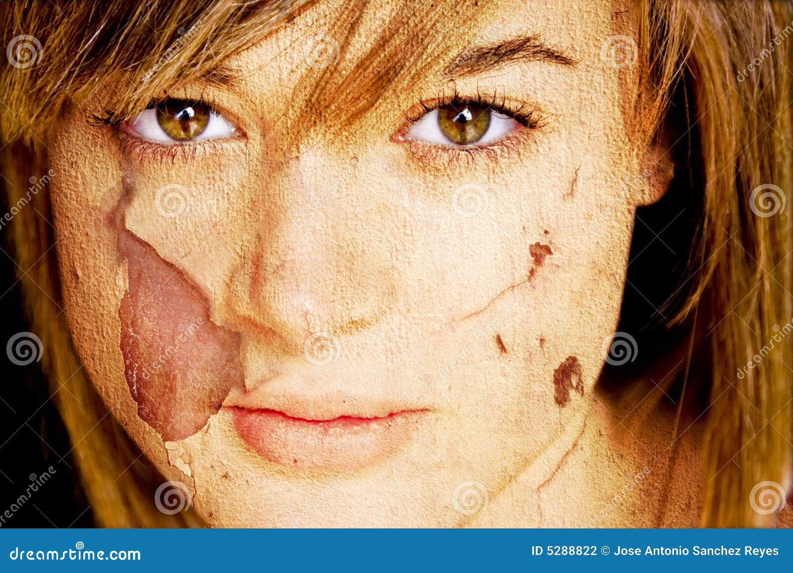 Woman with damaged skin. stock photo. Image of broken - 5288822