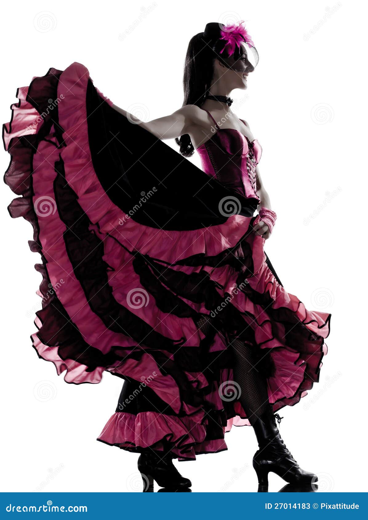 Woman Dancer Dancing French Cancan Stock Image - Image of beautiful ...