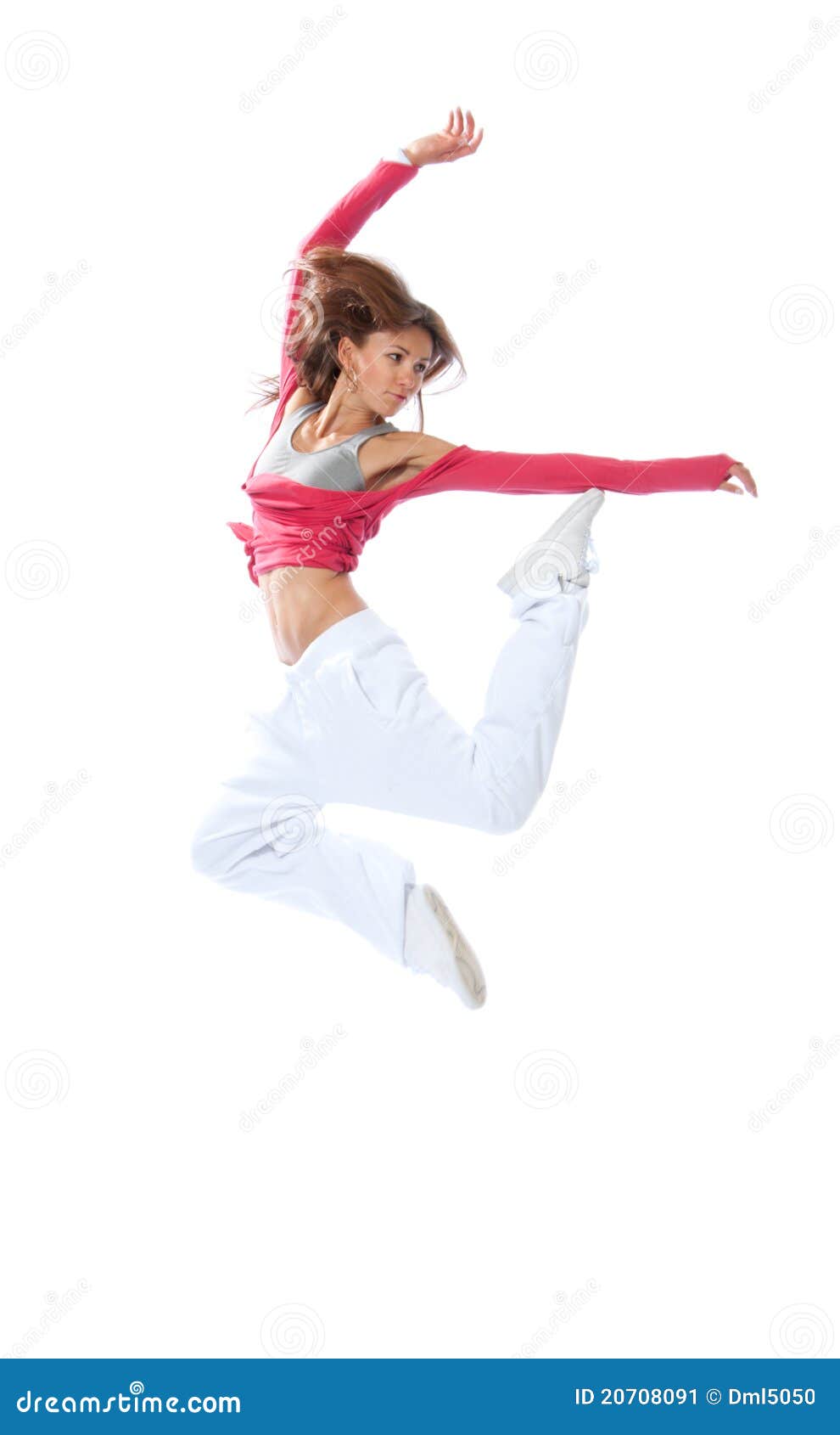 Woman Dancer Jumping and Dancing Stock Image - Image of dance, female ...
