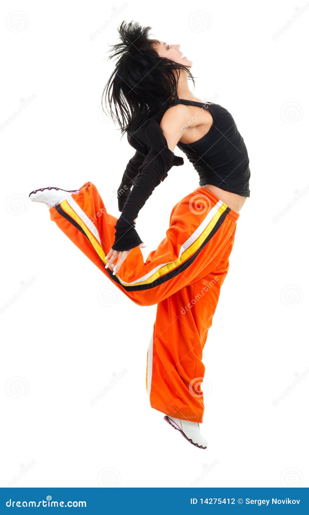Woman Dancer in Jumping Pose Stock Photo - Image of full, modern: 14275412