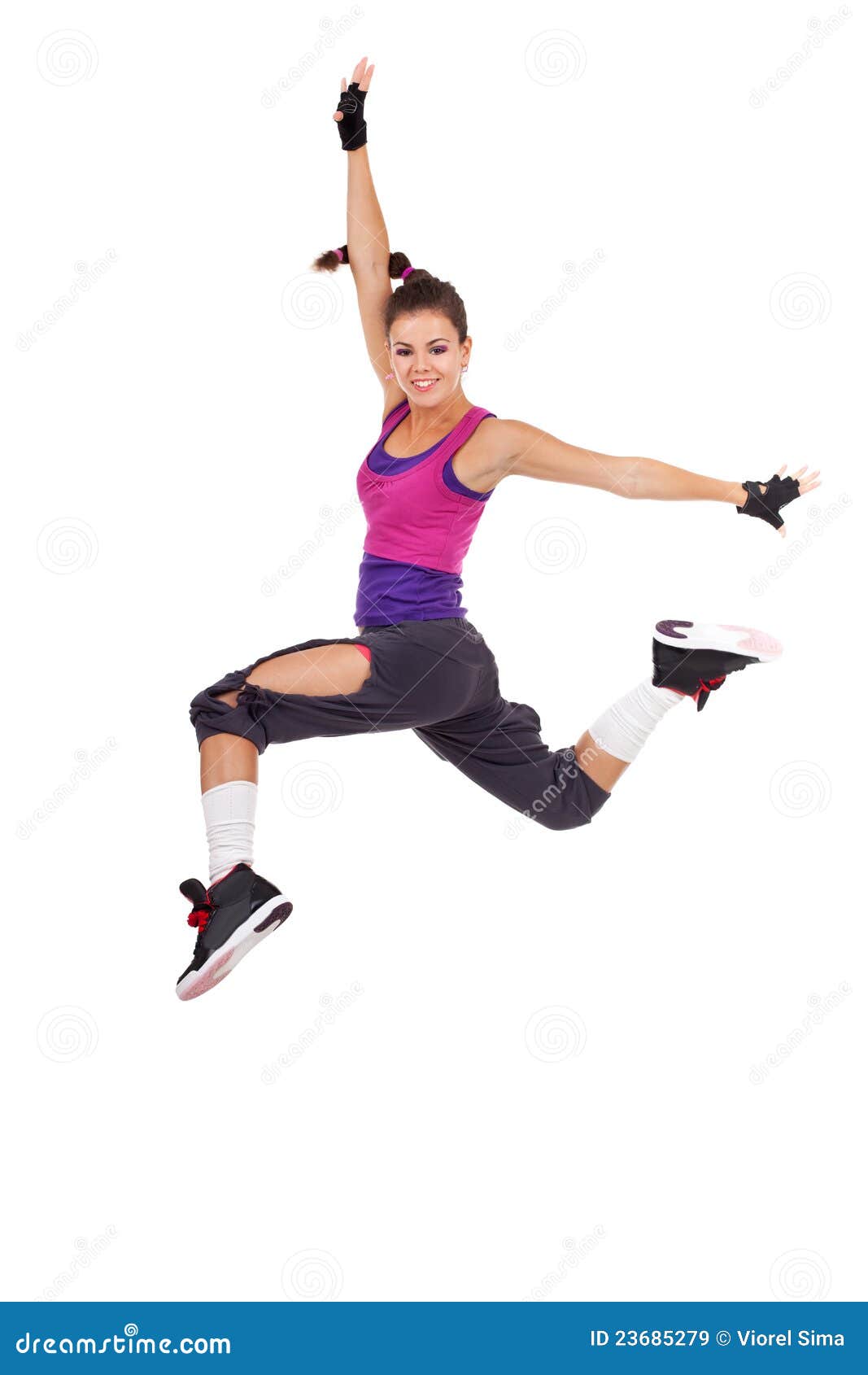Woman Dancer Making a Jumping Dance Move Stock Image - Image of funny ...