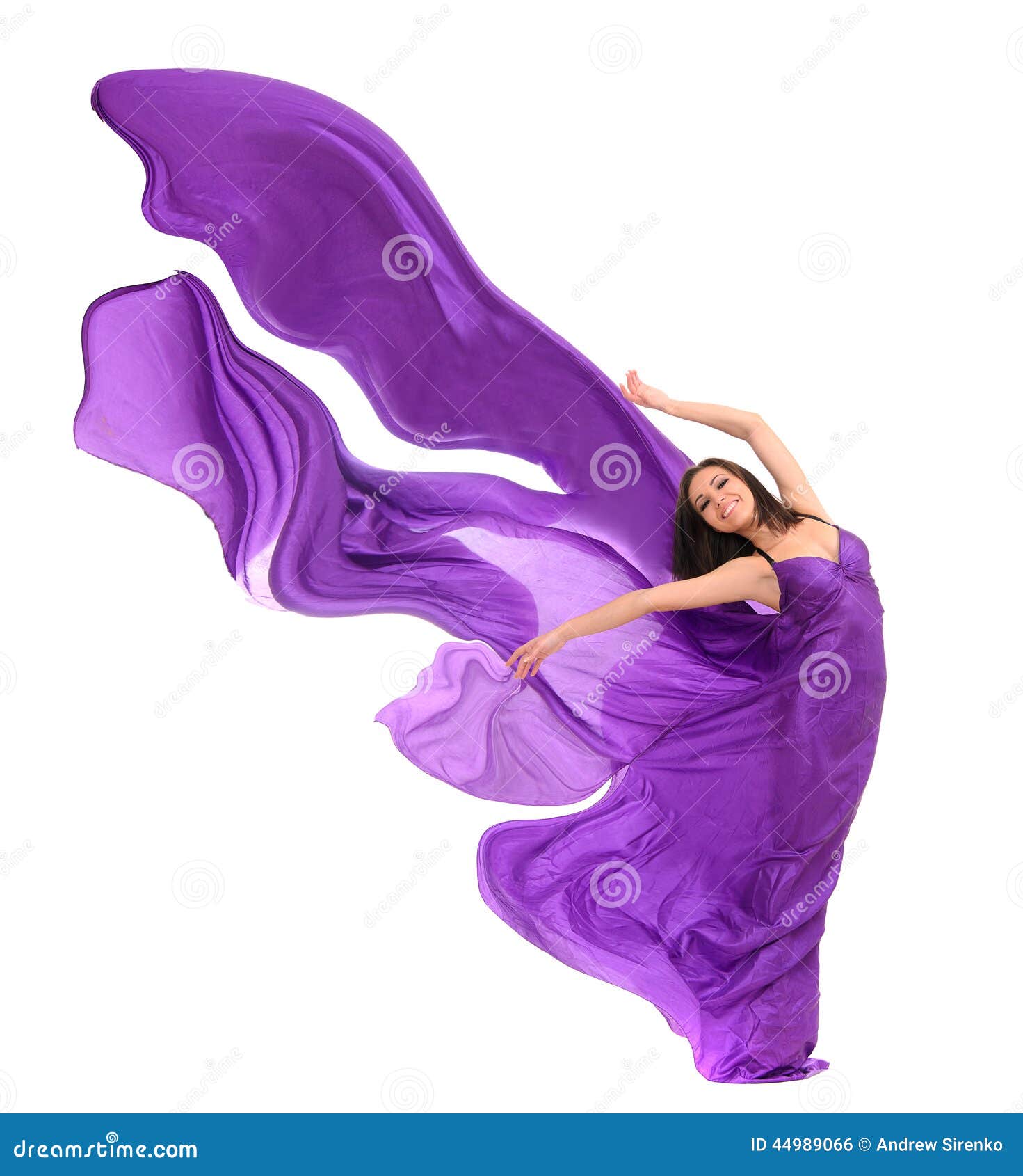 Woman Dancer in Purple Satin Stock Photo - Image of artist, elegant ...