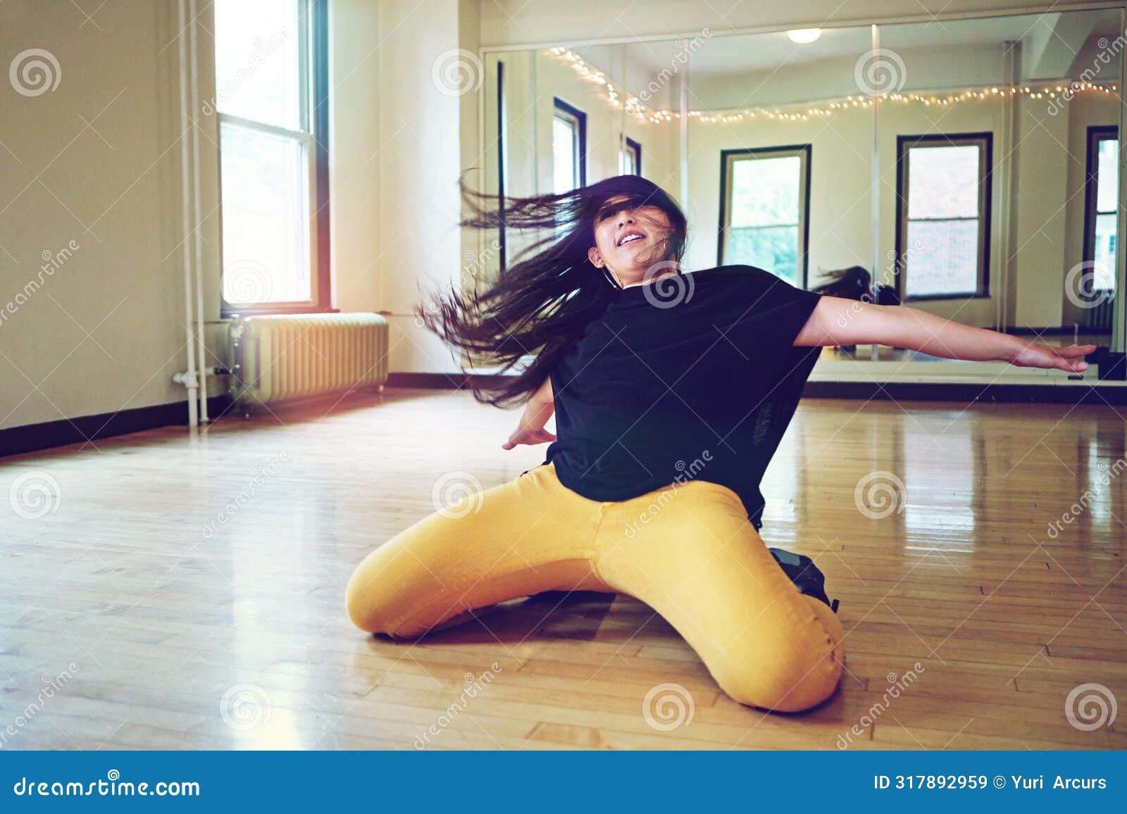 Woman, Dancing and Class with Hip Hop for Performance and Alone, Mirror ...