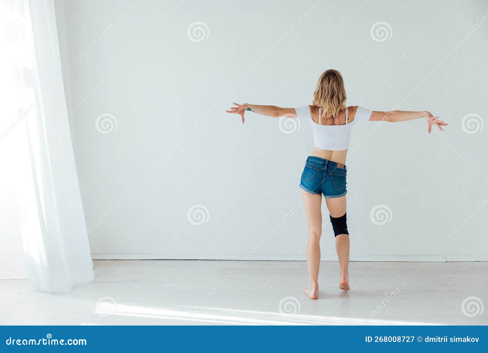 A Woman Dancing in a Dance Studio in a Dance Hall in a Dance Studio ...