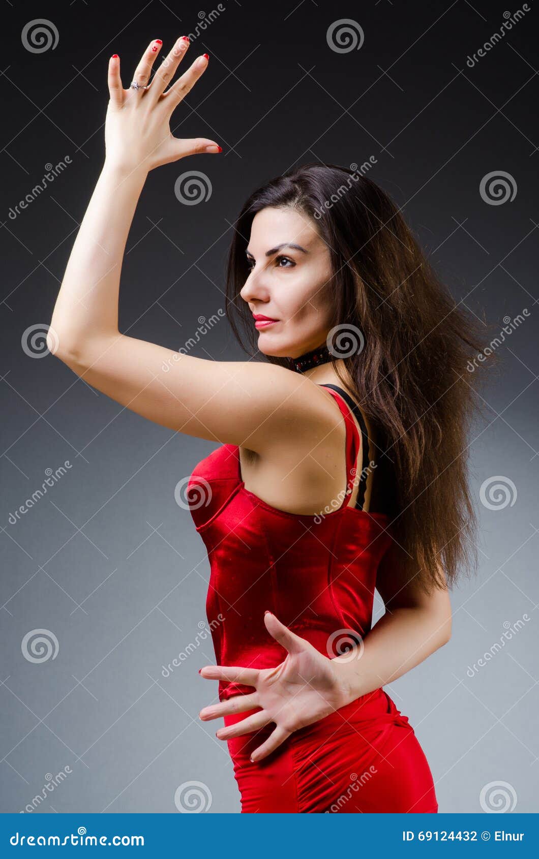 The Woman Dancing Dances in Red Dress Stock Photo - Image of folklore ...