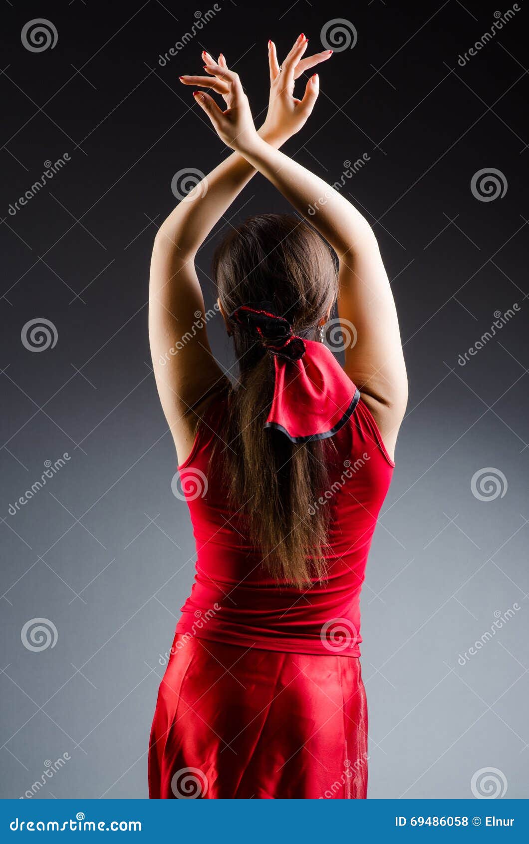 The Woman Dancing Dances in Red Dress Stock Photo - Image of dance ...