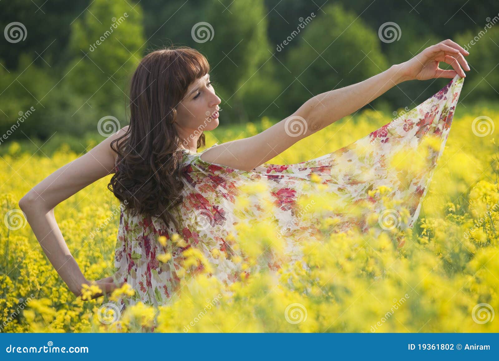 Woman dancing in field stock photo. Image of hands, orange - 19361802