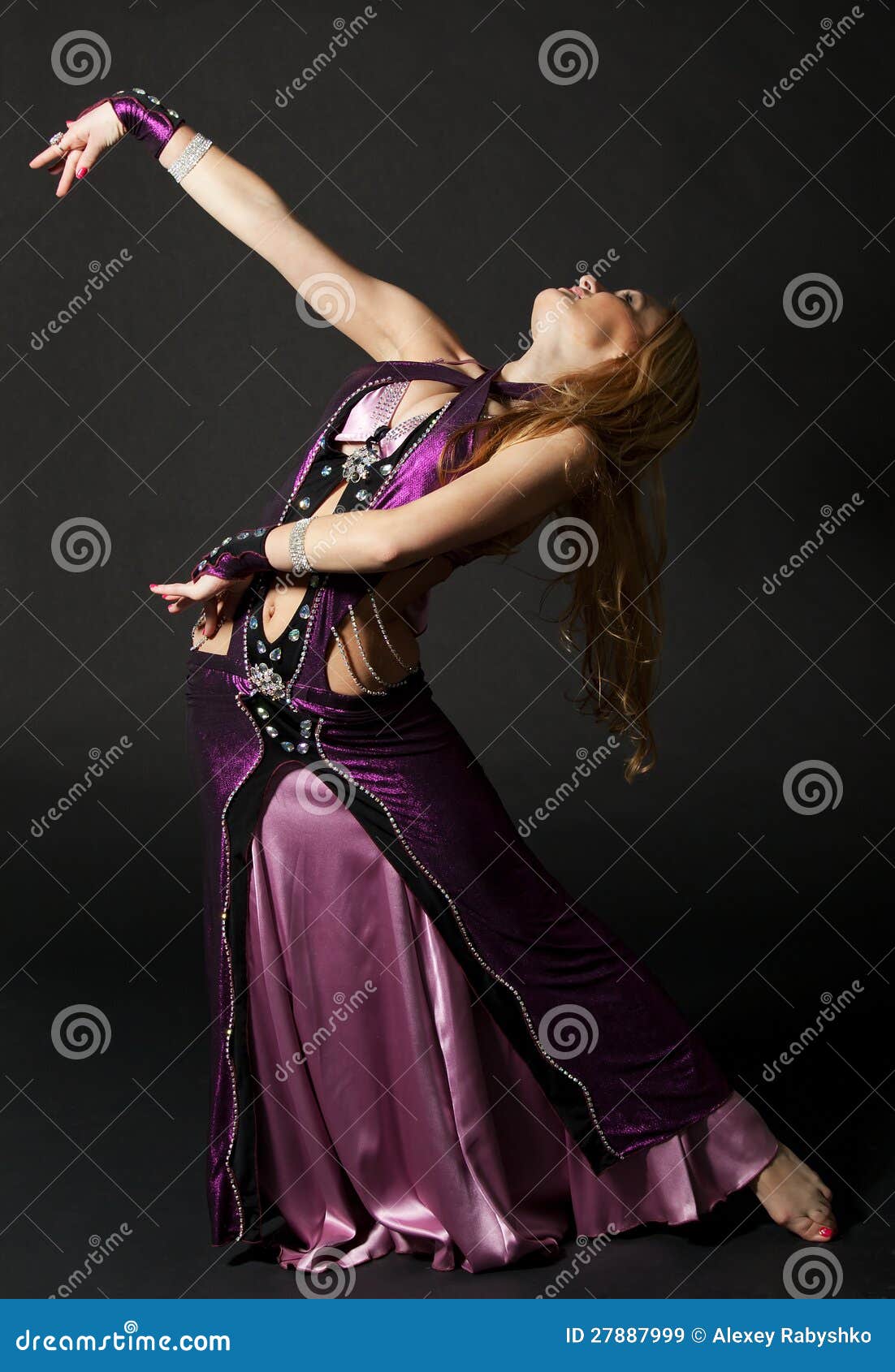 Woman is Dancing the Oriental Dance Stock Image - Image of elegance ...