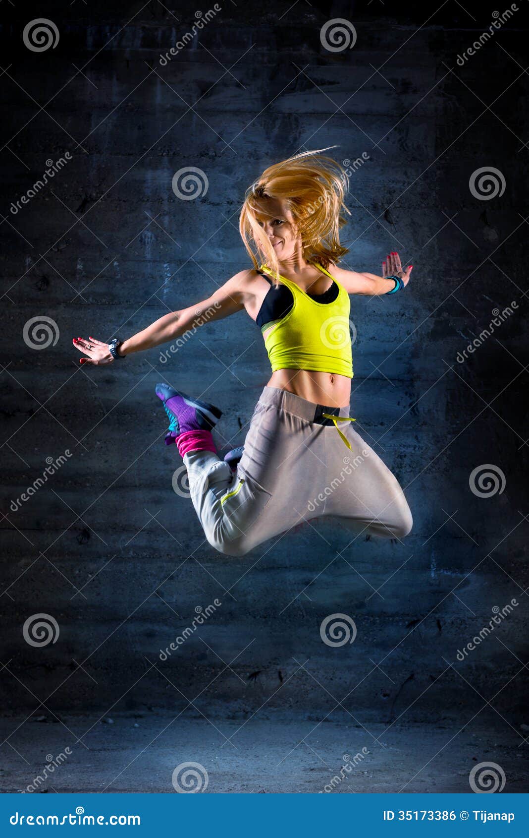 Woman Dancing in Urban Environment Stock Photo - Image of fashion ...